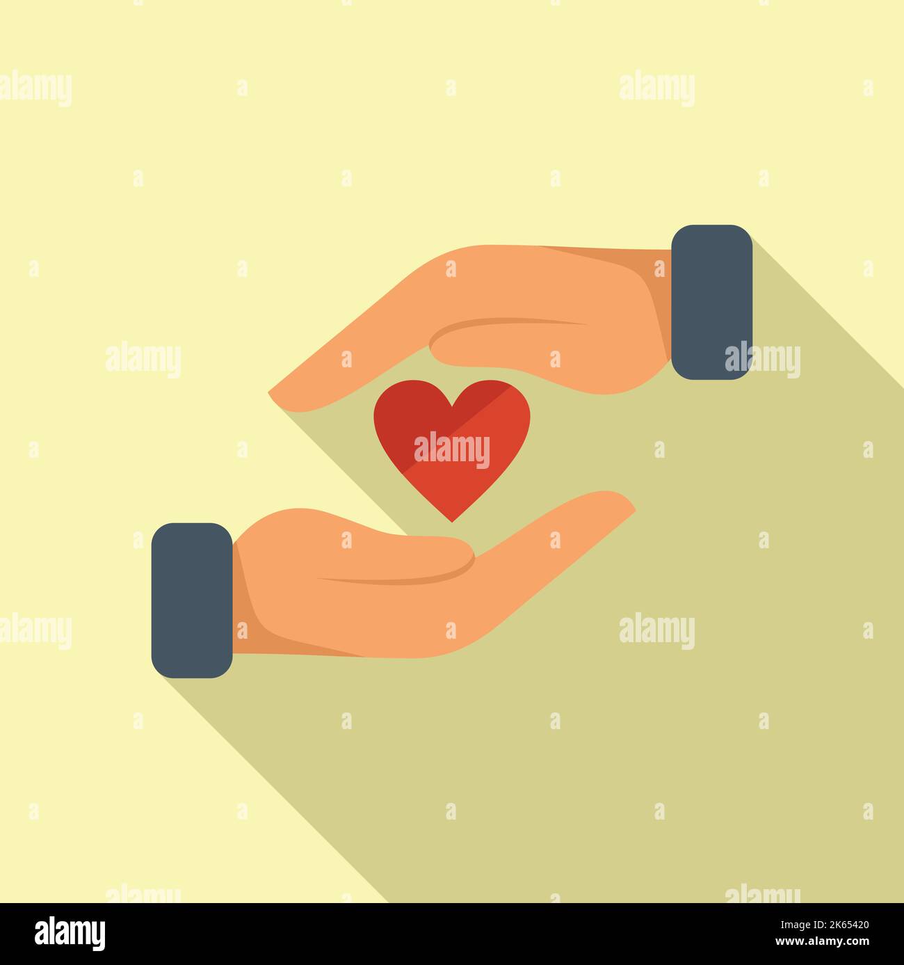 Keep care icon flat vector. Donate help. Aid people Stock Vector Image ...