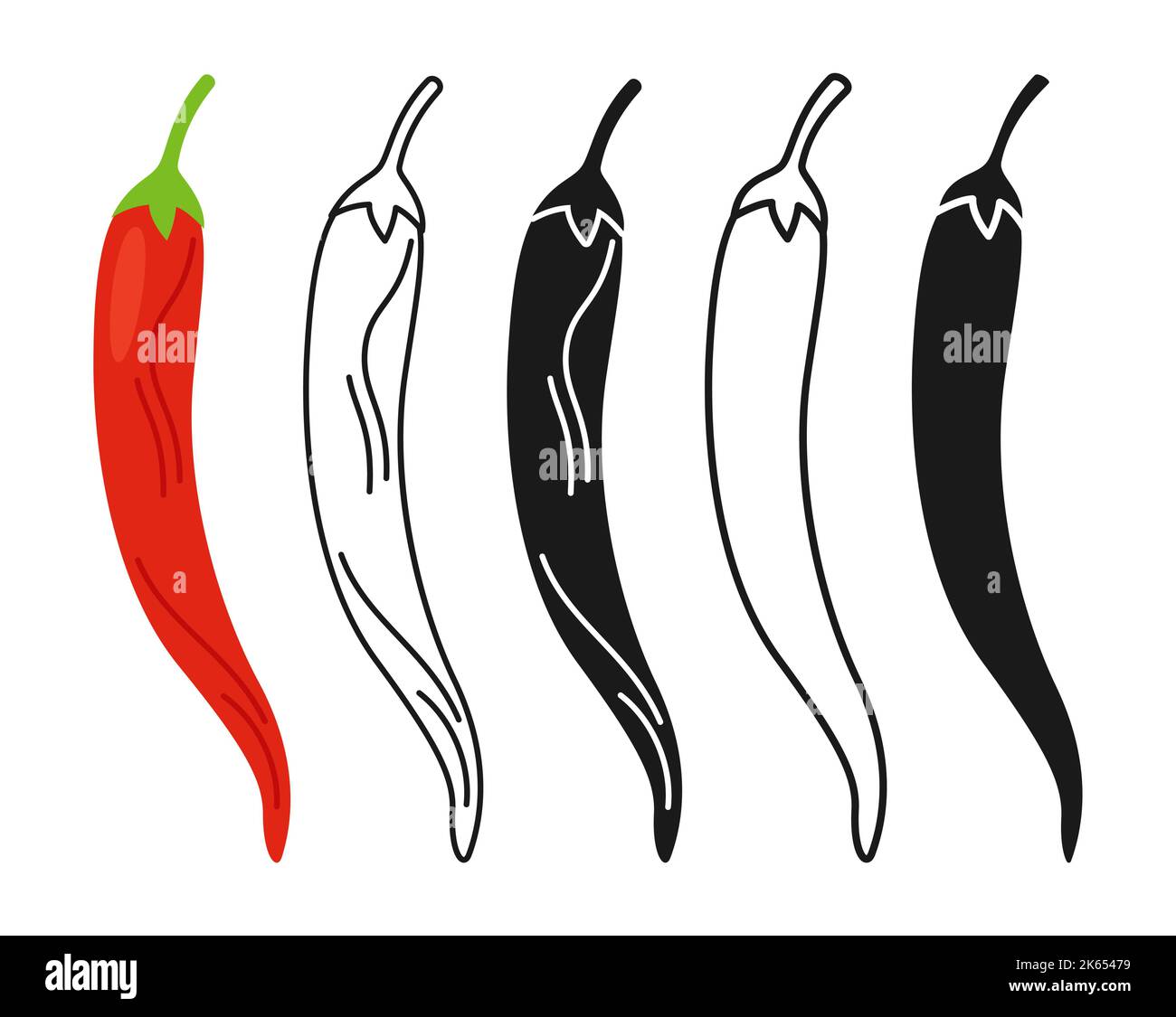 Chili vector icon linear Stock Vector Images - Alamy