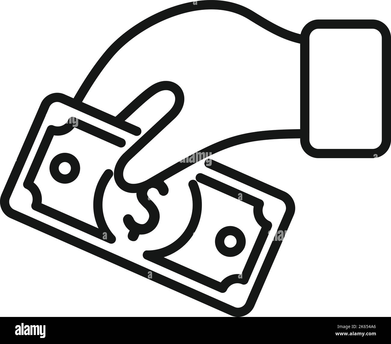 Take cash charity icon outline vector. Donate help. Volunteer giving ...