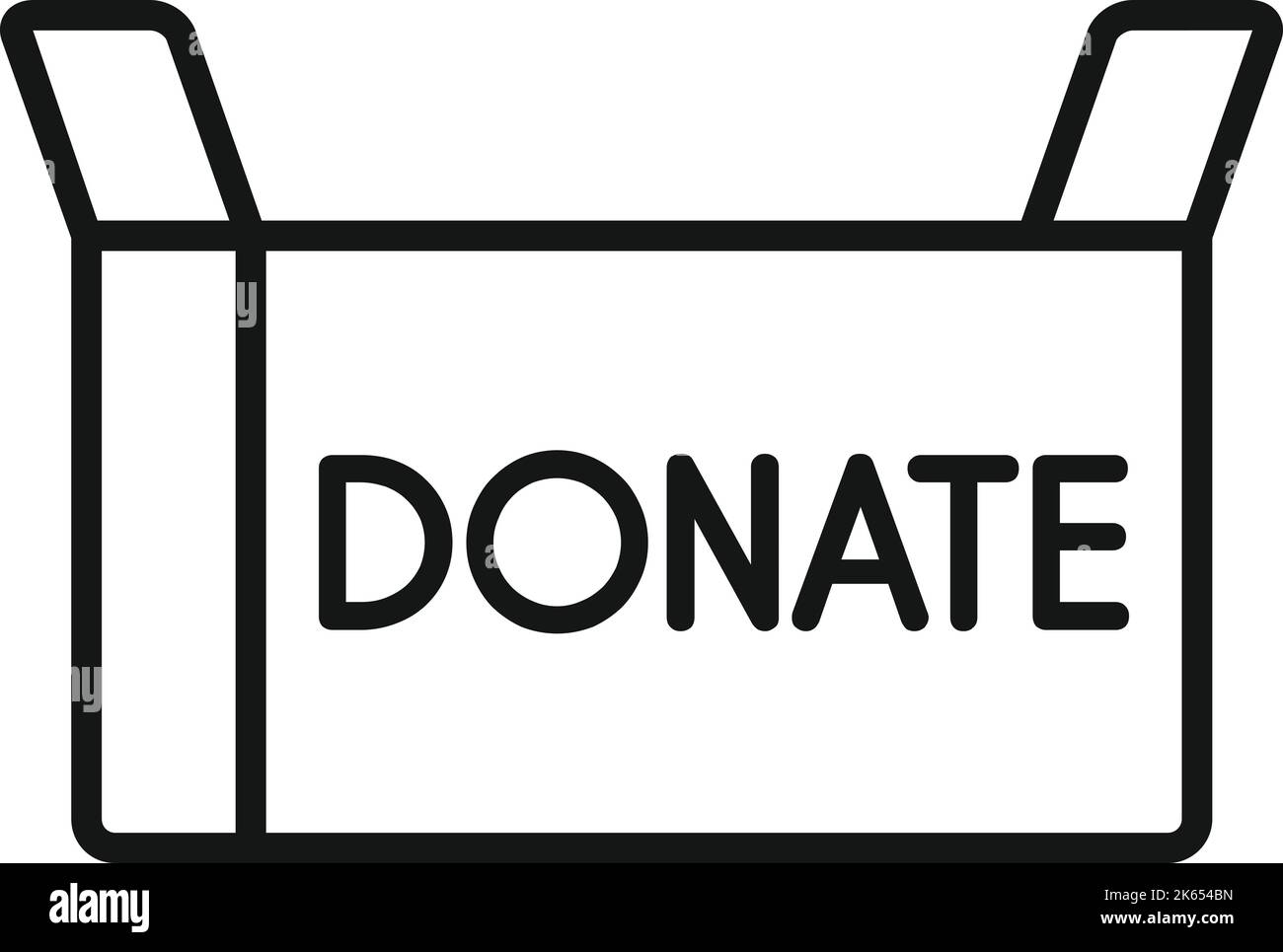 Carton box donate icon outline vector. Charity help. Human project ...