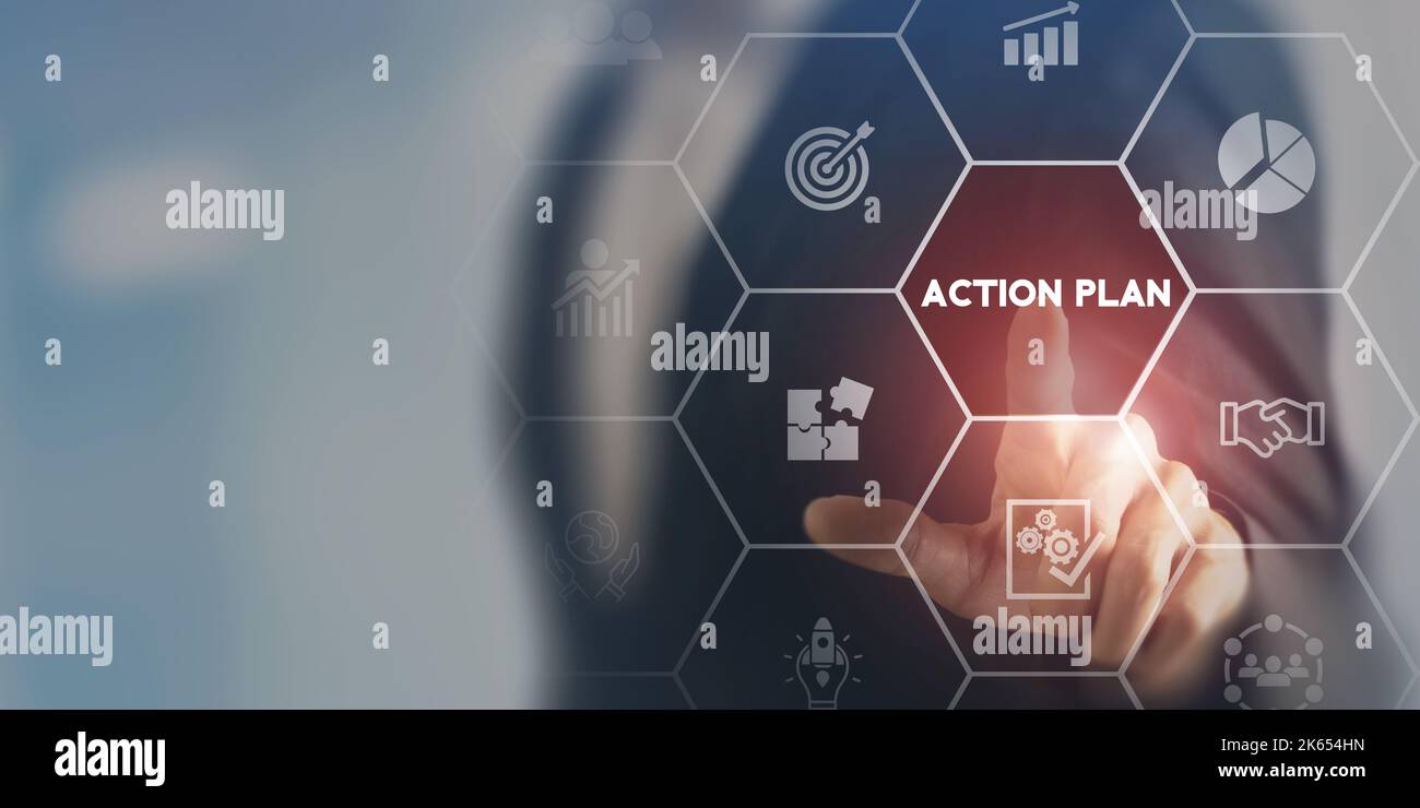 Business action plan concept. Business annual plan and development for ...