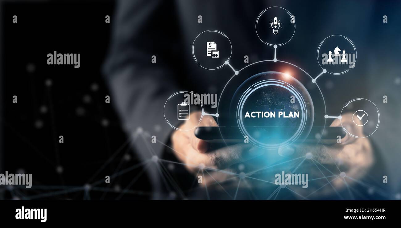 Business action plan concept. Business annual plan and development for ...