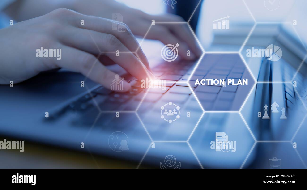 Business action plan concept. Business annual plan and development for ...