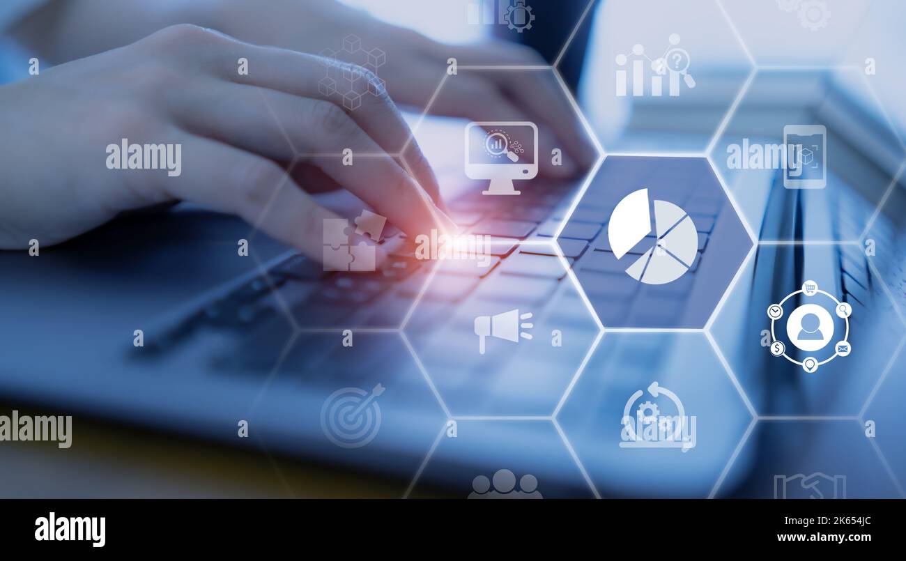 Increasing market share with digital marketing strategies concept ...