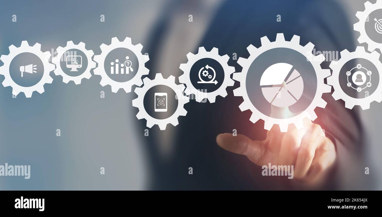 Increasing market share with digital marketing strategies concept ...