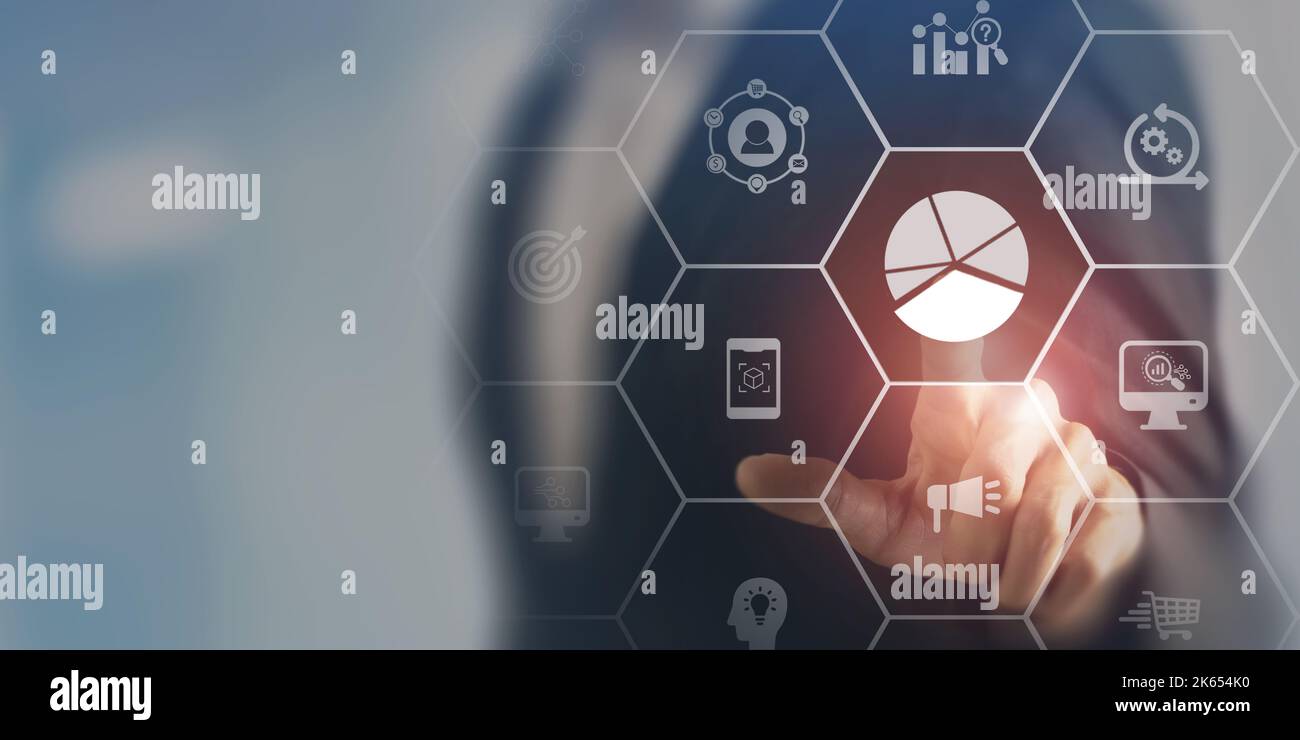 Increasing market share with digital marketing strategies concept ...