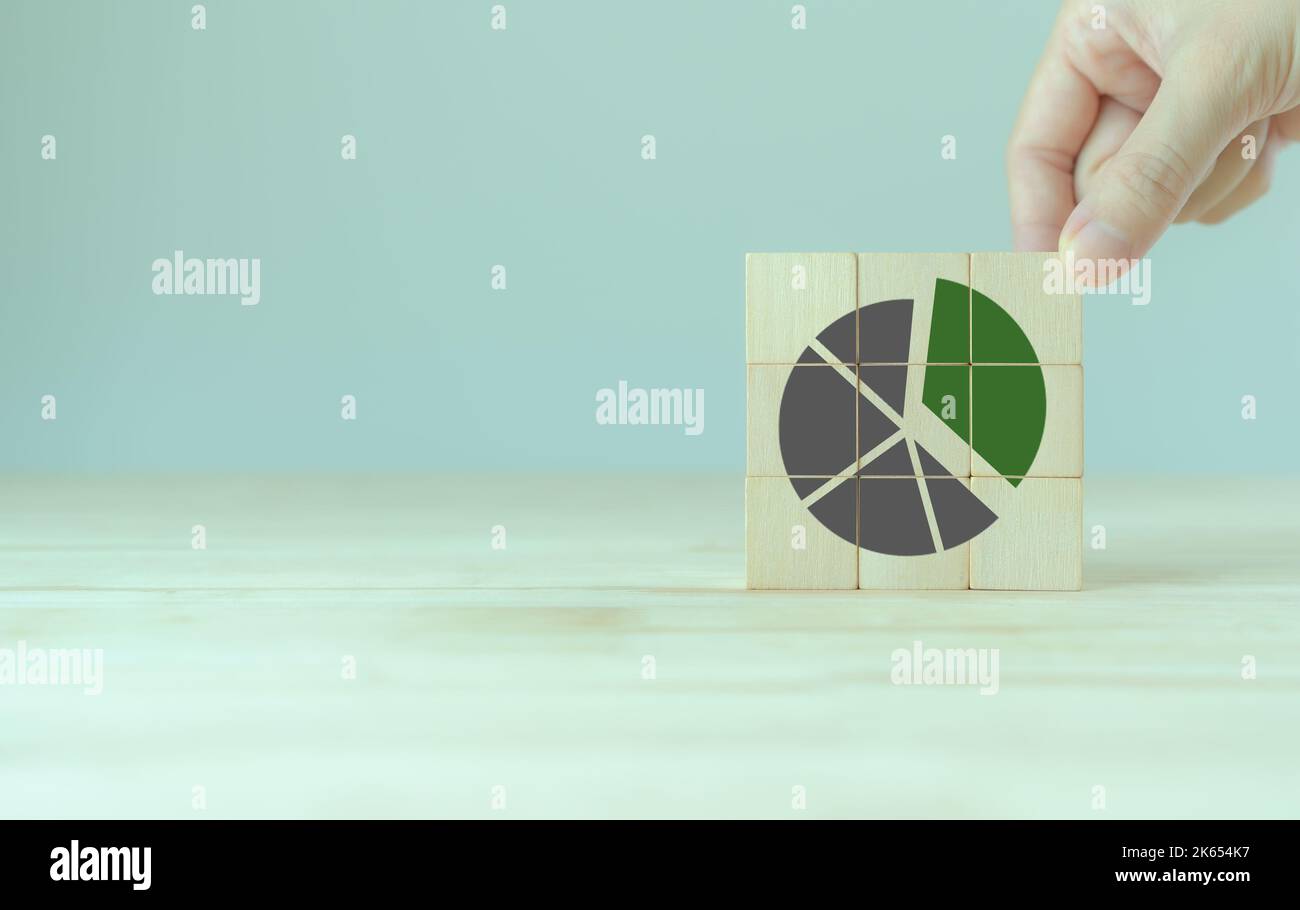 Growing green business market concept. Increase market share, growth of ...