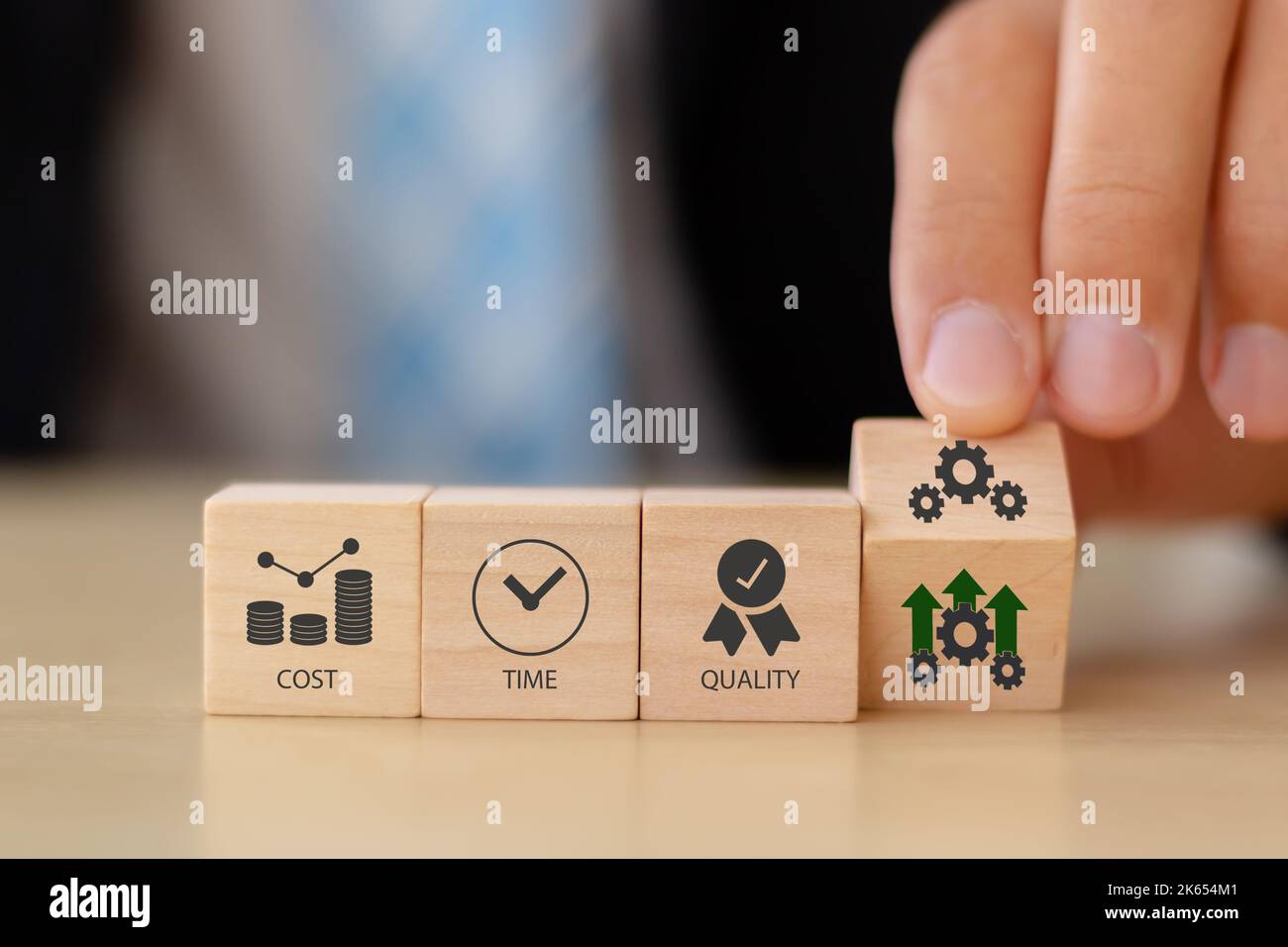 Project management triangle; Time, Quality, Cost concept. Valuable tool ...