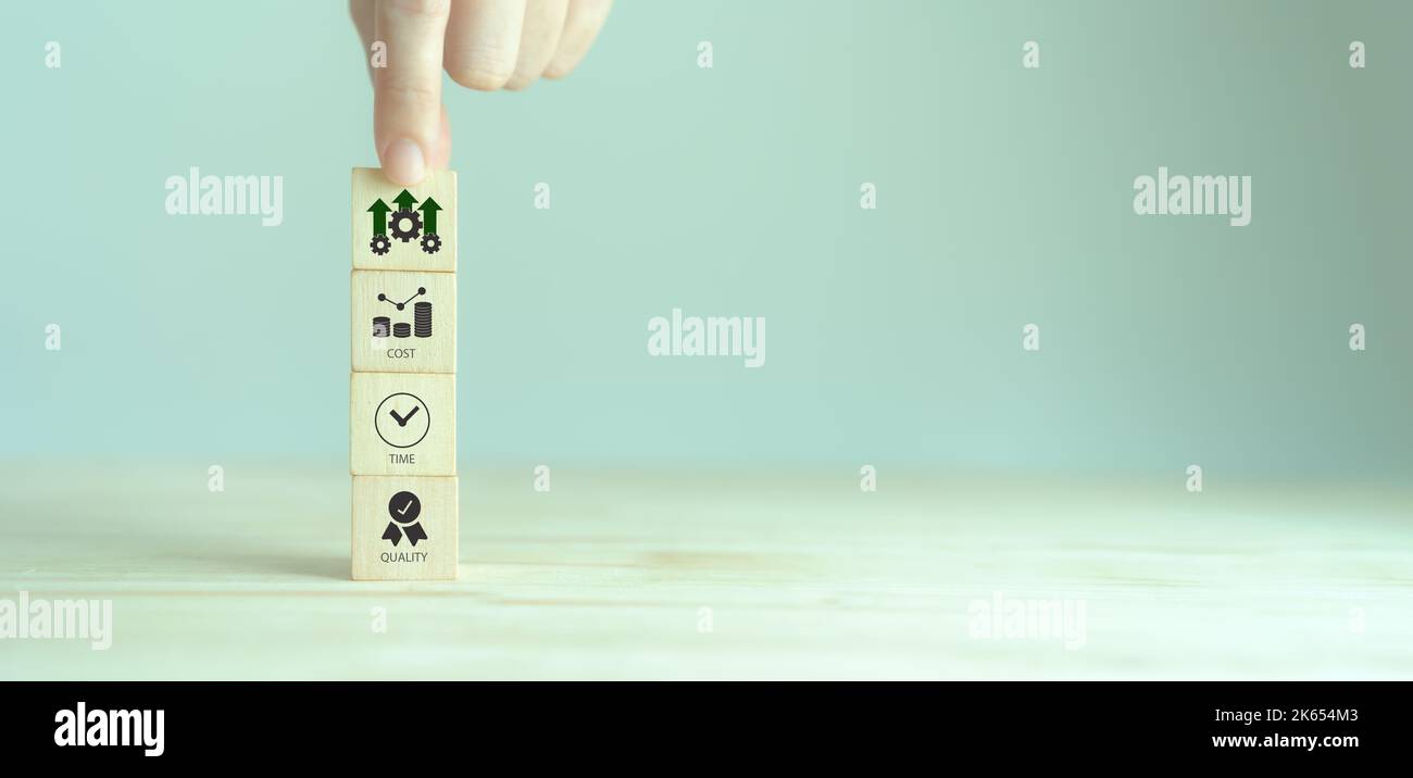 Project management triangle; Time, Quality, Cost concept. Valuable tool ...