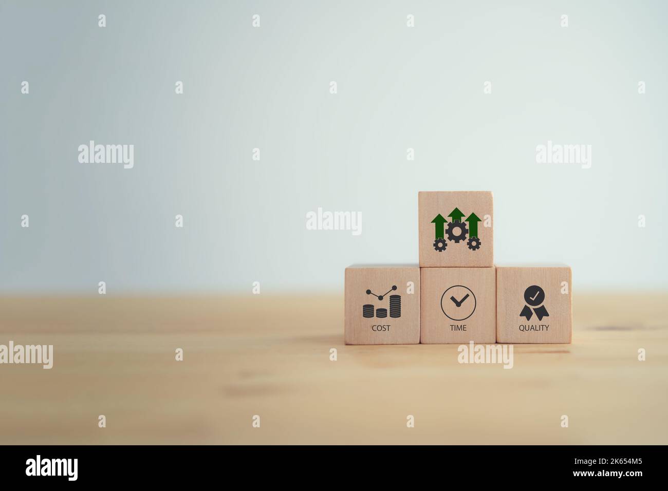 Project management triangle; Time, Quality, Cost concept. Valuable tool ...