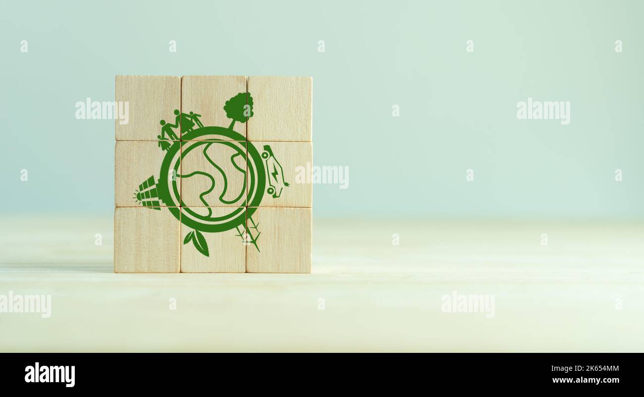 Eco friendly, green company culture concept. Carbon neutral and net ...