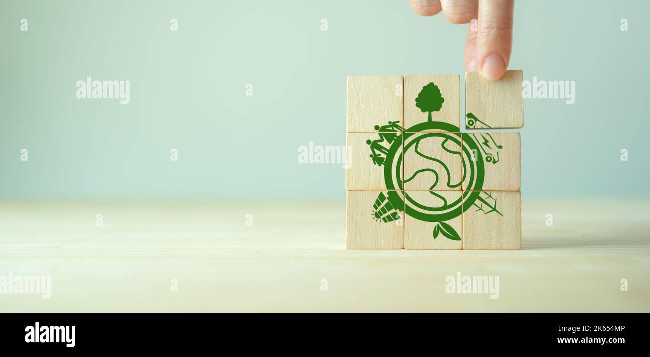 Eco friendly, green company culture concept. Carbon neutral and net ...