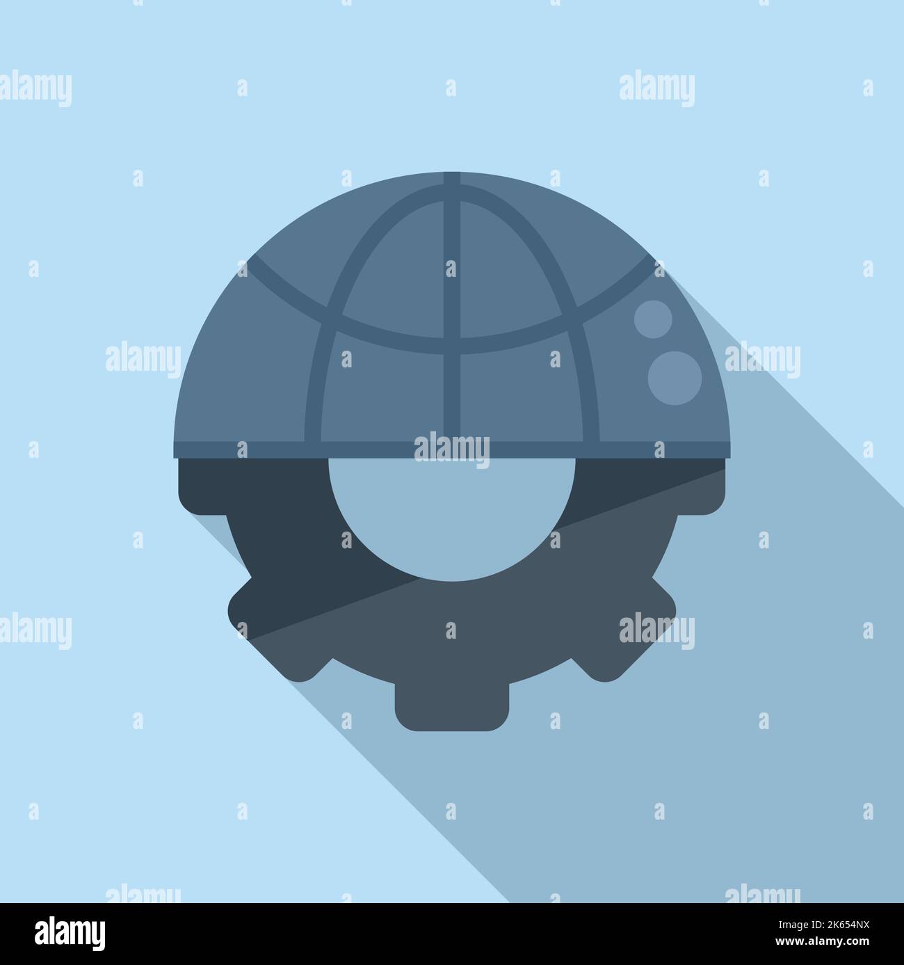 Global gear solution icon flat vector. Creative teamwork. Work ...