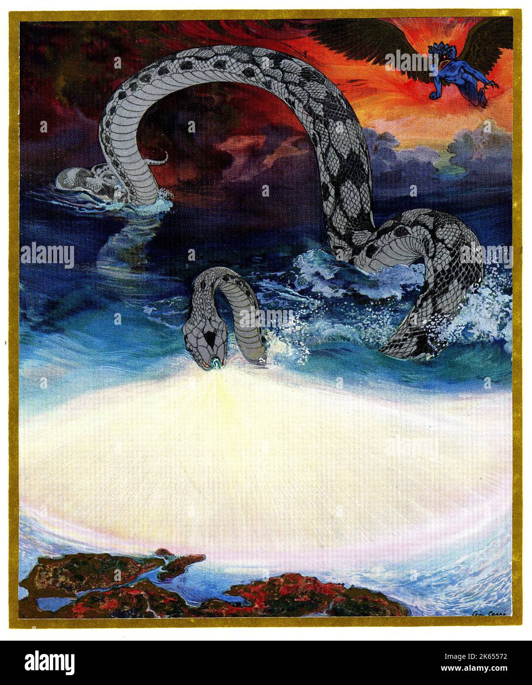 Sea serpent, illustration Stock Photo - Alamy