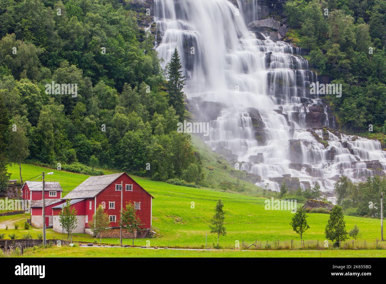 Tvindefossen waterfall, Norway Stock Photo - Alamy