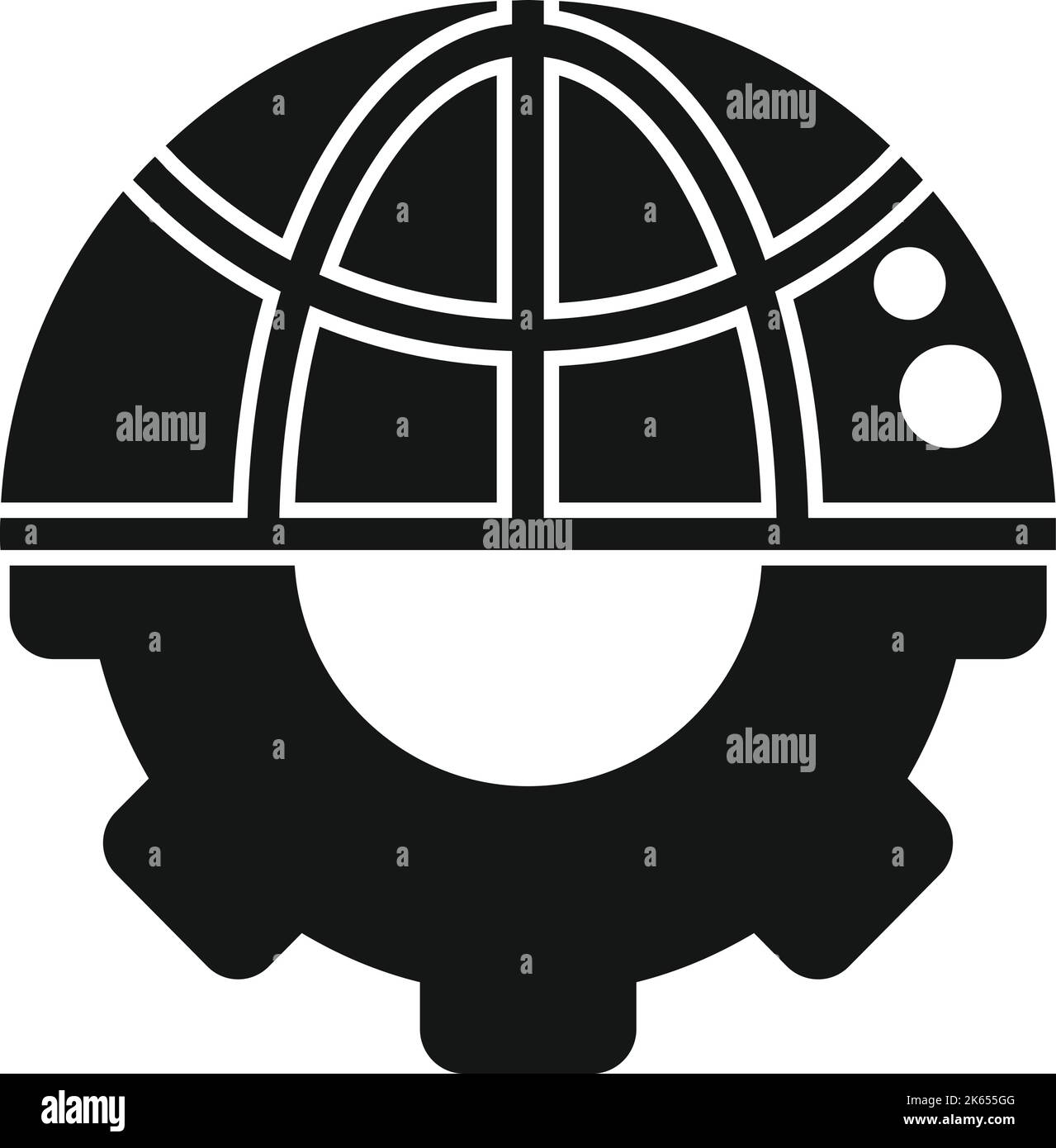 Global gear solution icon simple vector. Creative teamwork. Work ...