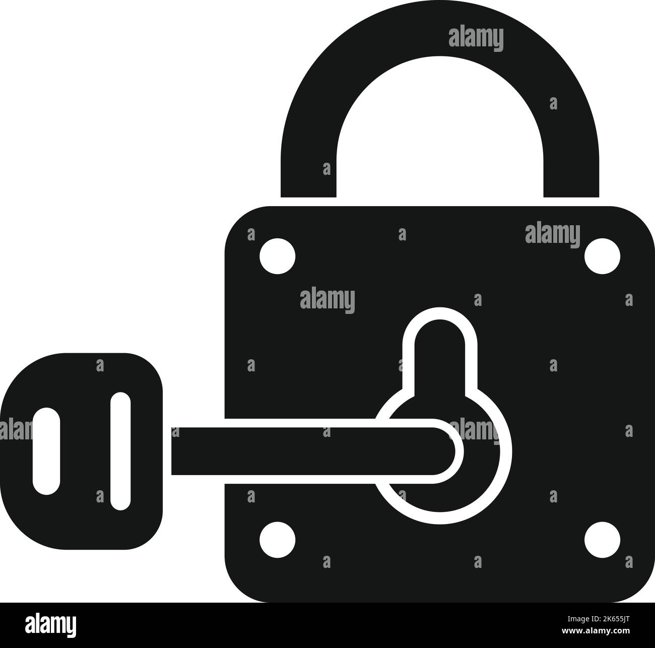 Key solution padlock icon simple vector. Creative business. Help data ...