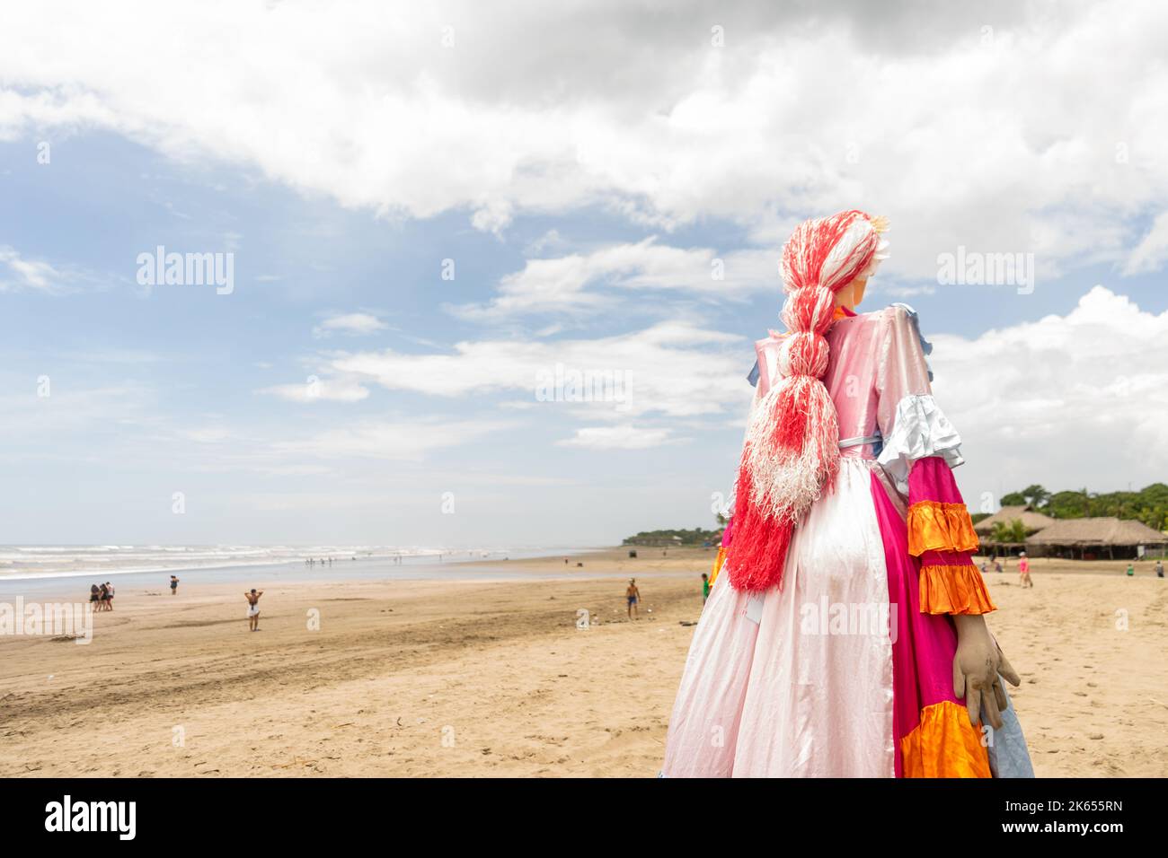 Doll known as gigantona touring the beach of Masachapa, traditional ...