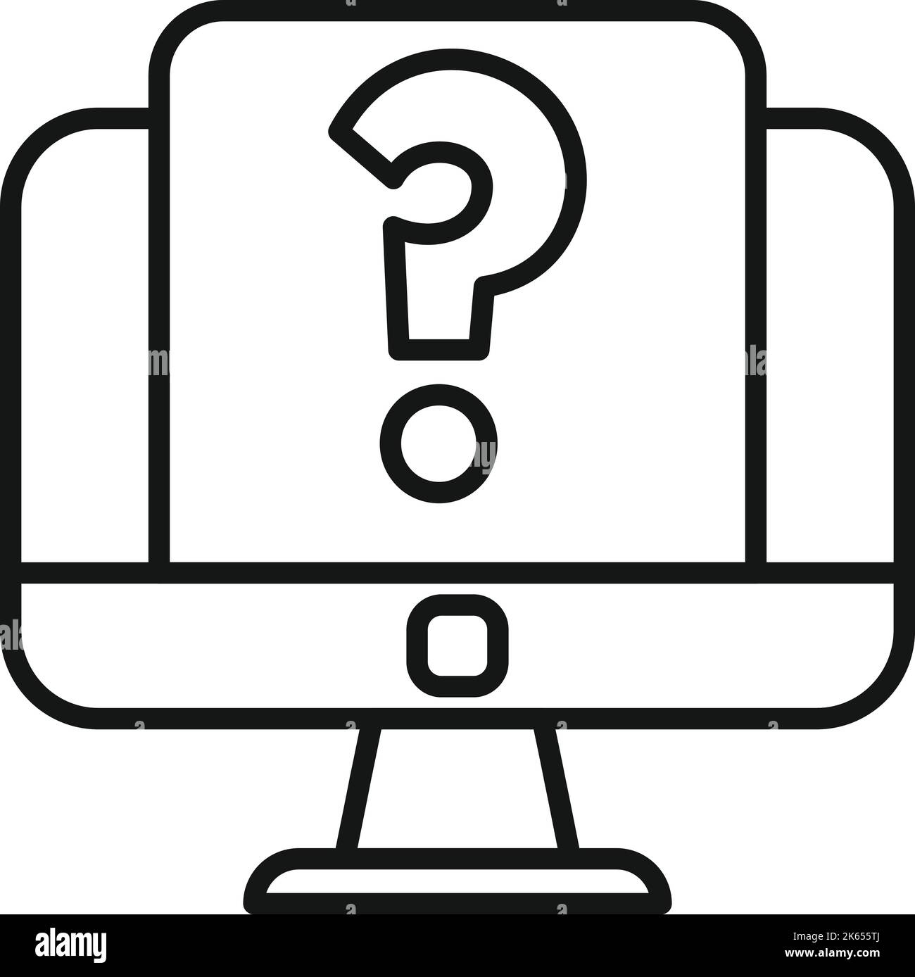 Question monitor icon outline vector. Creative problem. Teamwork ...