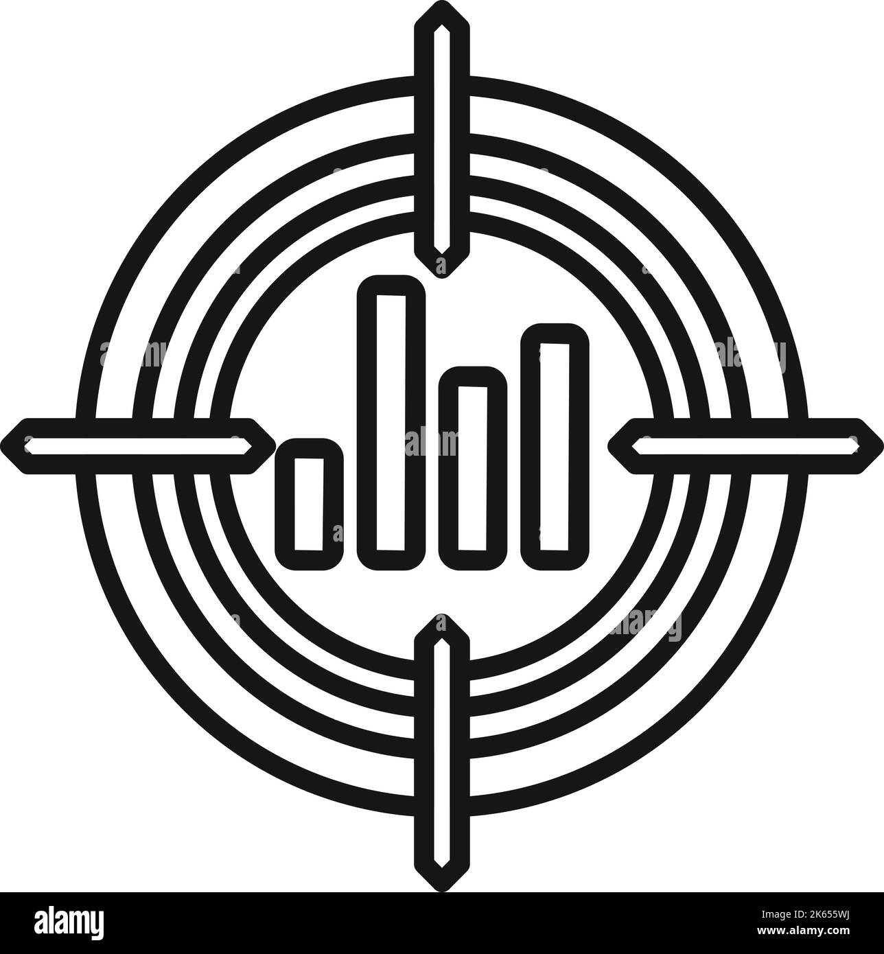 Solution target icon outline vector. Business problem. Innovation ...