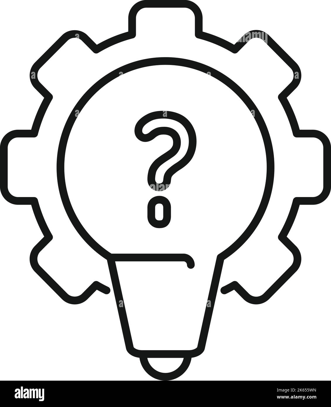 Gear idea solution icon outline vector. Creative problem. Data team ...