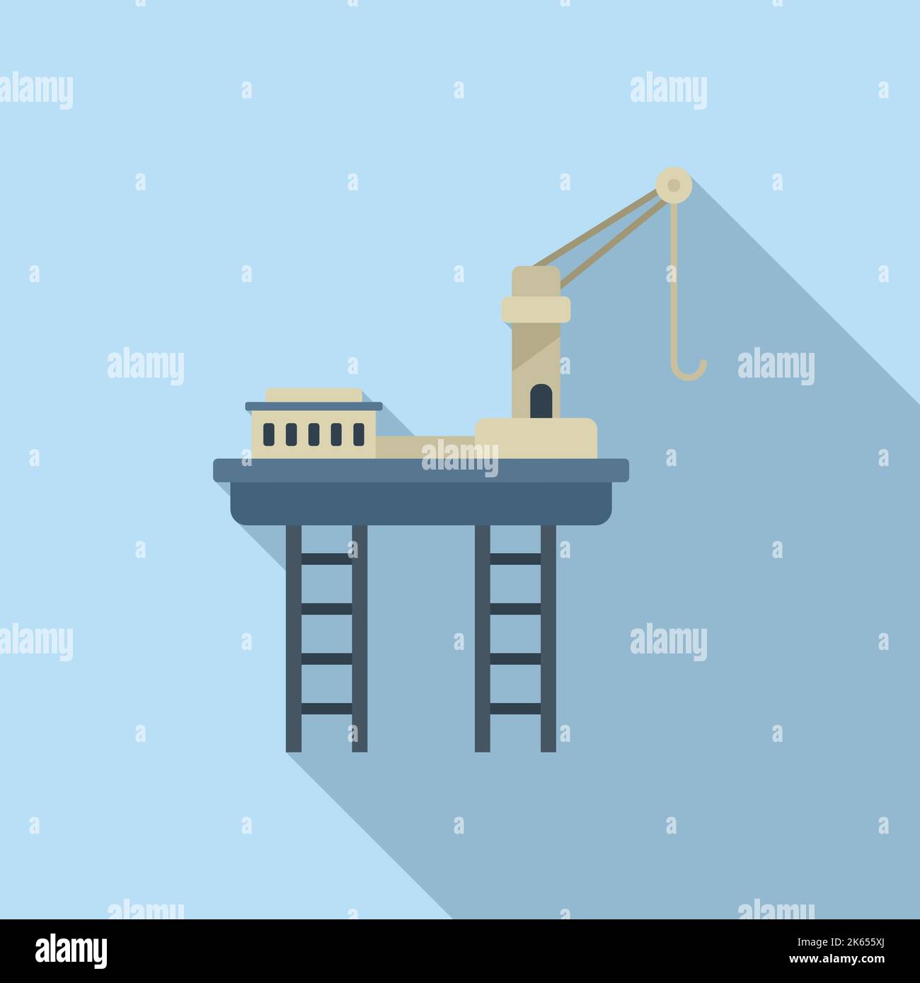 Sea rig icon flat vector. Ocean platform. Drilling oil Stock Vector ...