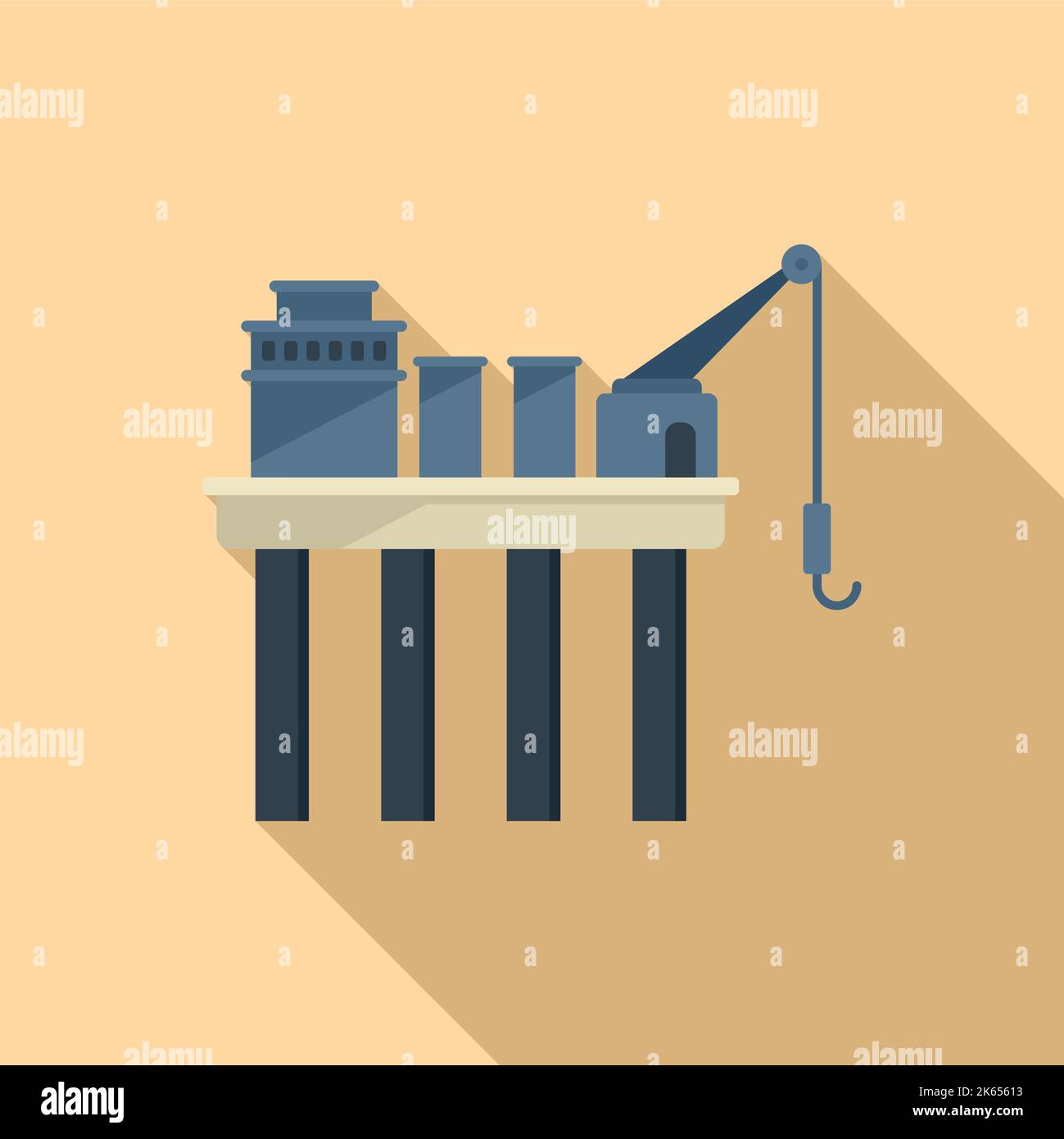 Rig icon flat vector. Sea oil. Gas platform Stock Vector Image & Art - Alamy