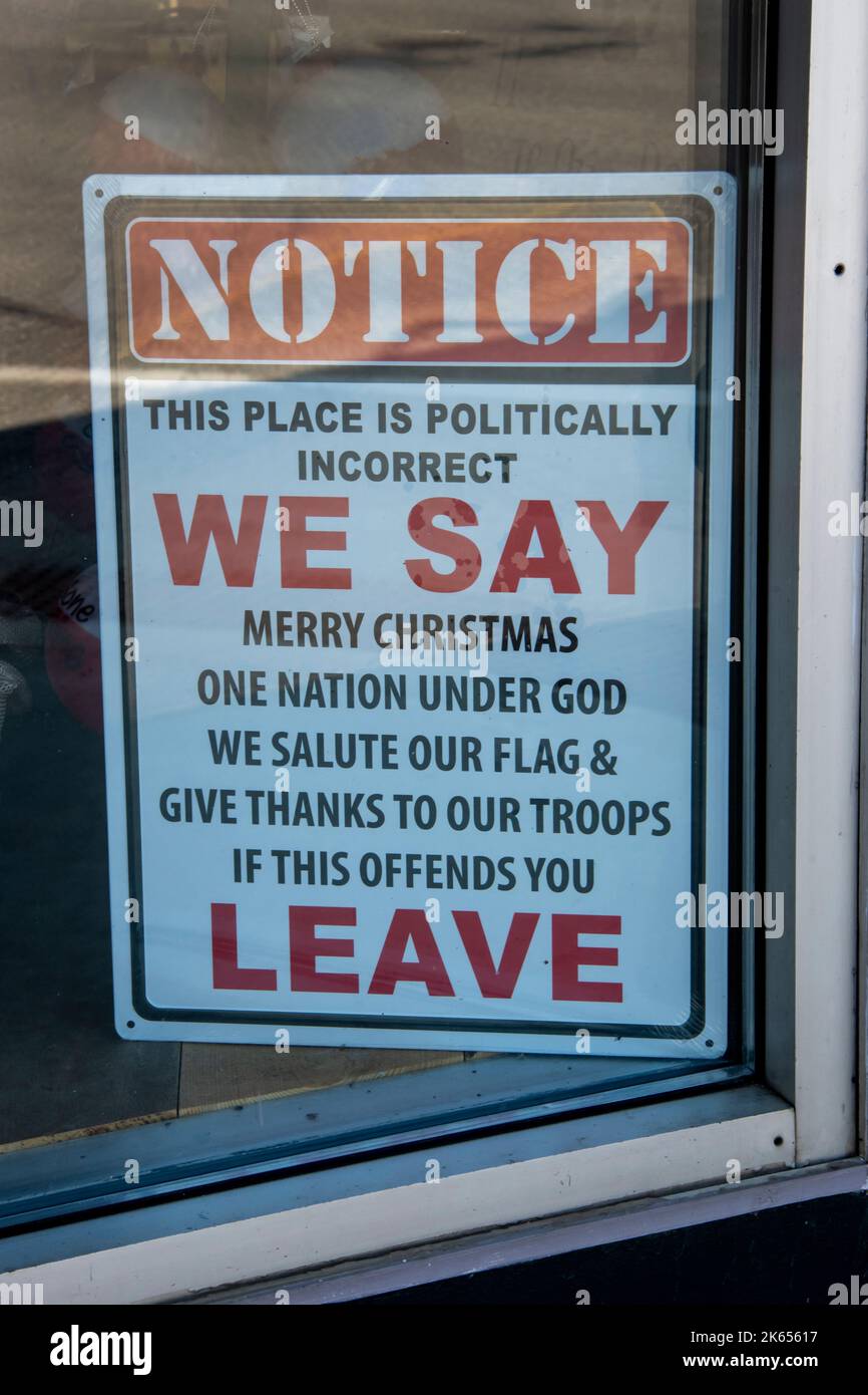 Ely, Minnesota. Gift shop displaying sign stating that their place is ...
