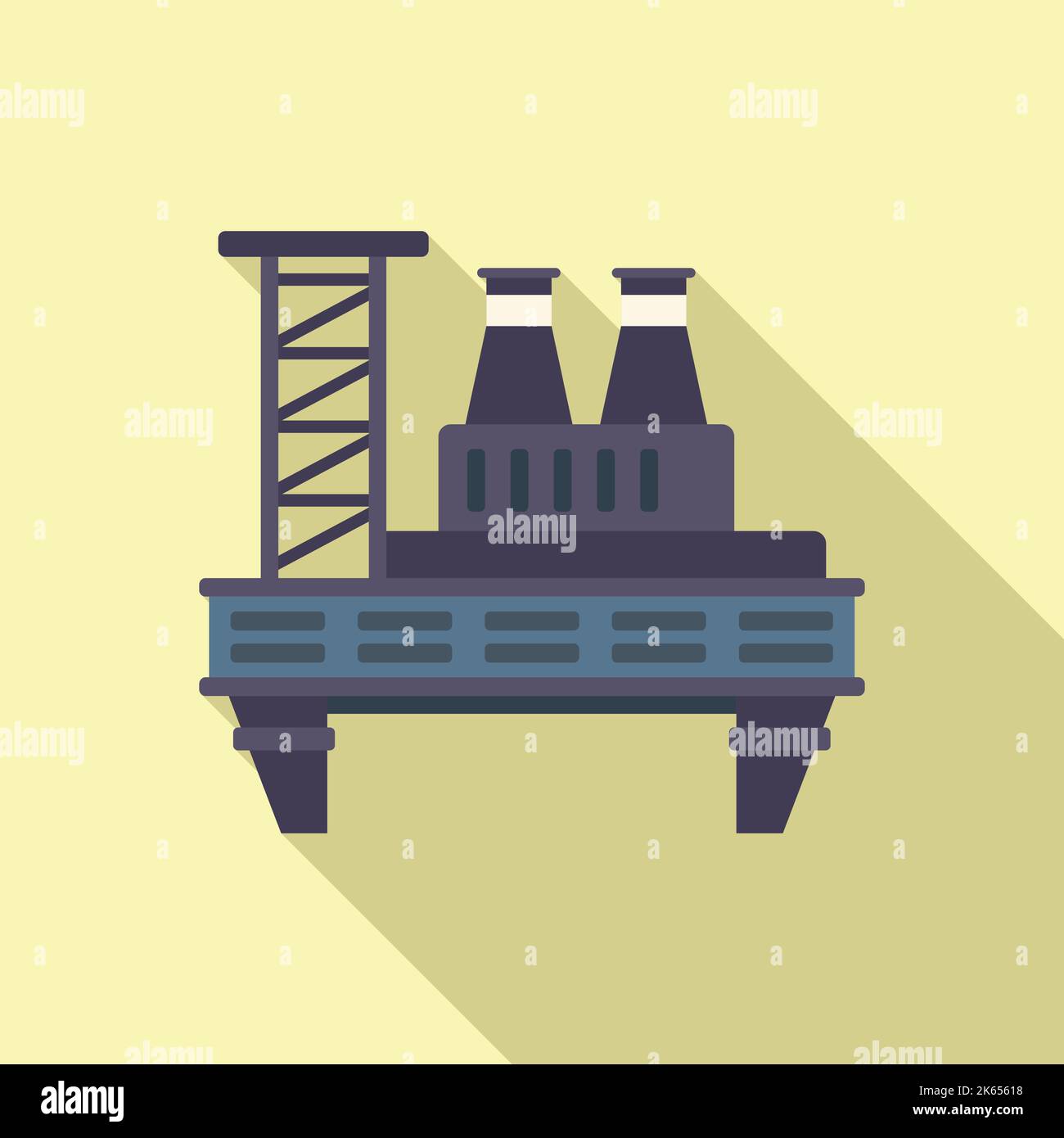 Ocean rig icon flat vector. Gas platform. Drill energy Stock Vector ...