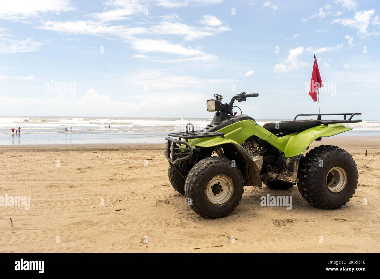 ATV motorcycle parked on the beach of Masachapa Nicaragua Stock Photo ...
