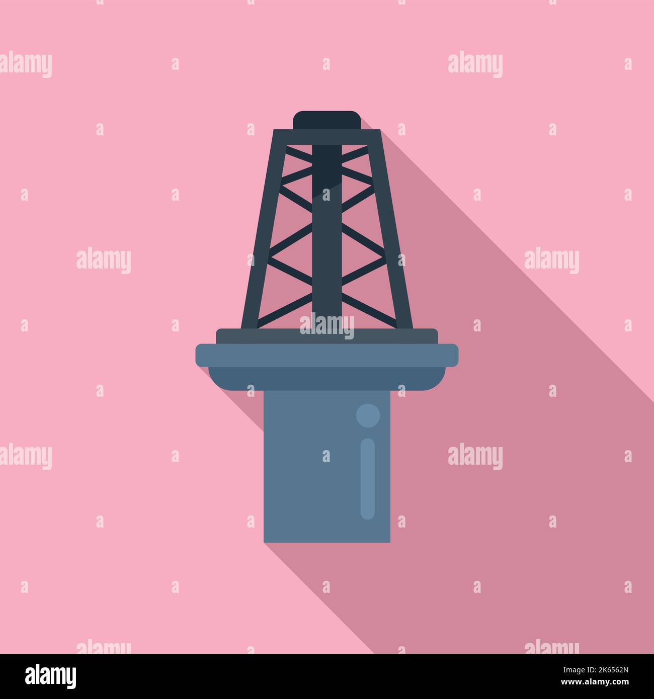 Rig tower icon flat vector. Sea oil. Gas platform Stock Vector Image ...
