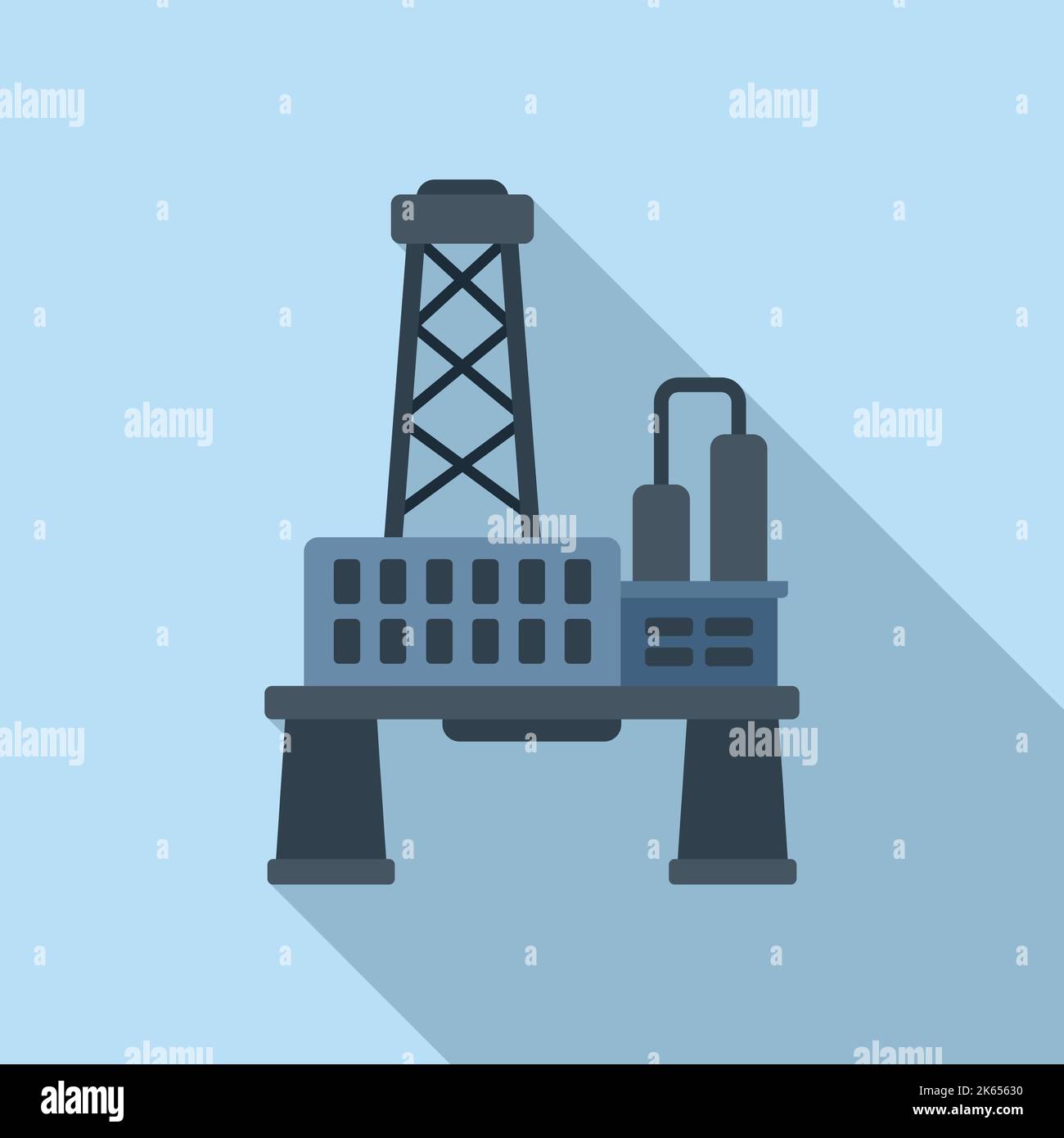 Gasoline rig icon flat vector. Sea oil. Gas platform Stock Vector Image ...