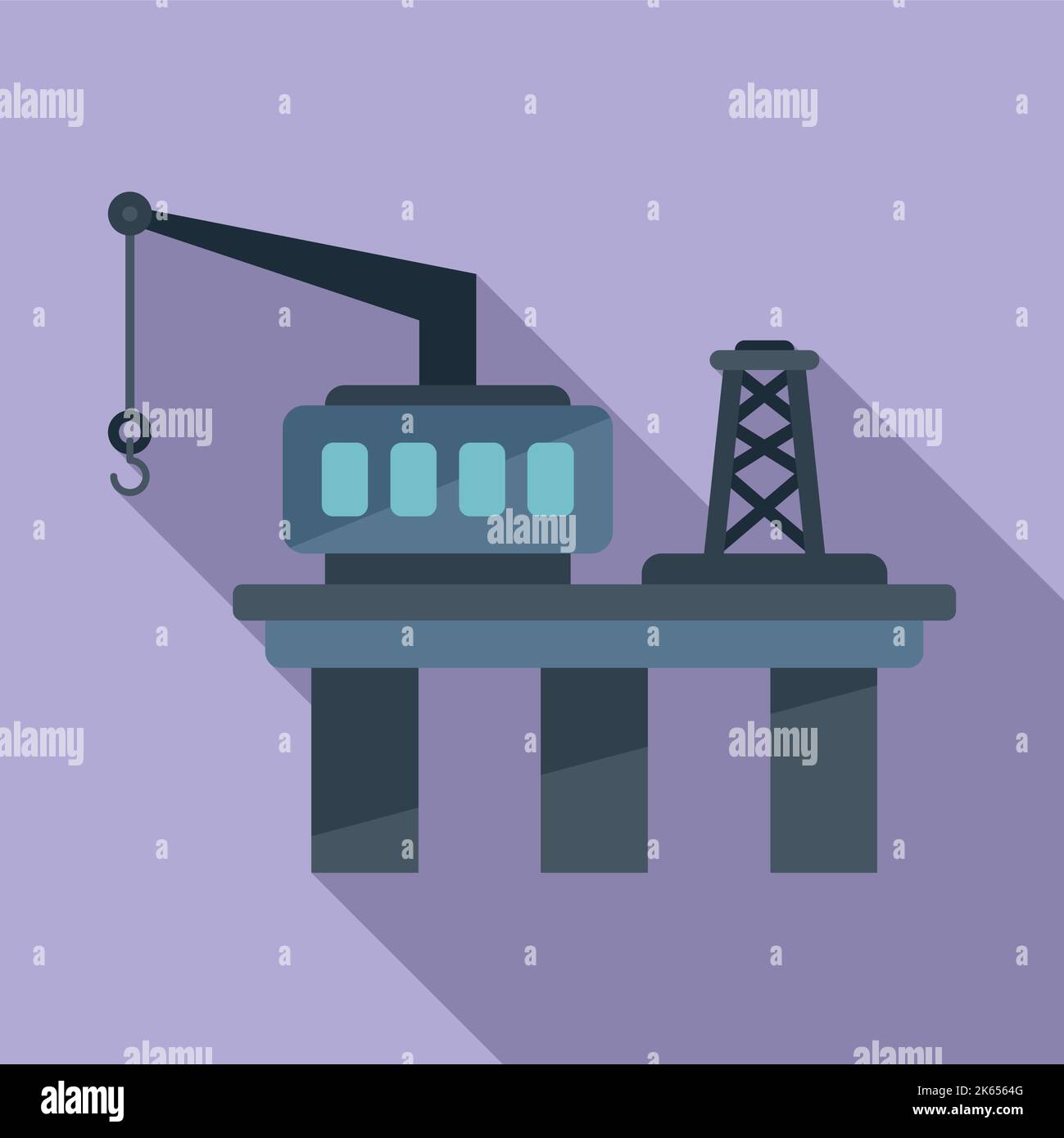 Ship rig icon flat vector. Gas platform. Drill industry Stock Vector ...