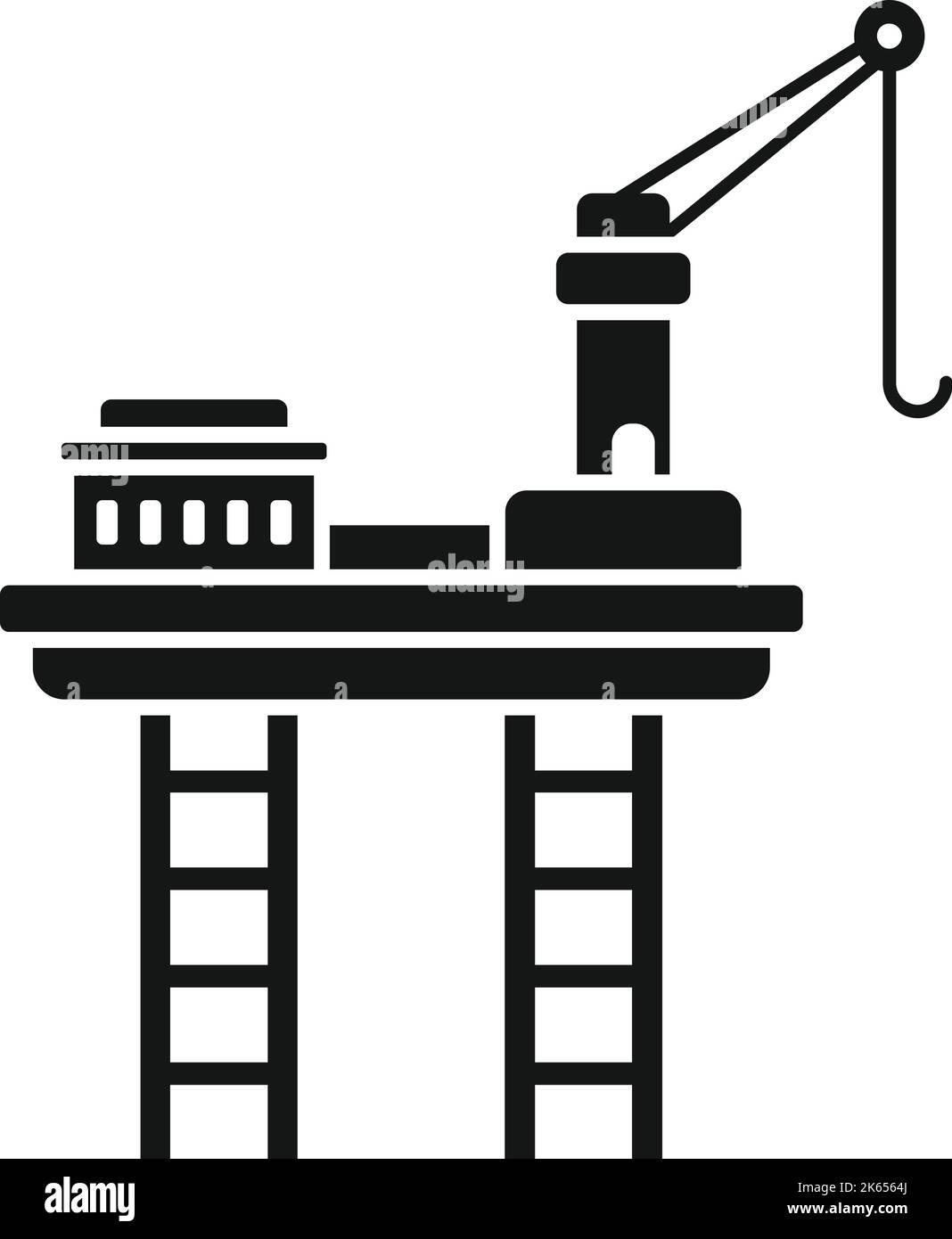 Sea rig icon simple vector. Ocean platform. Drilling oil Stock Vector ...