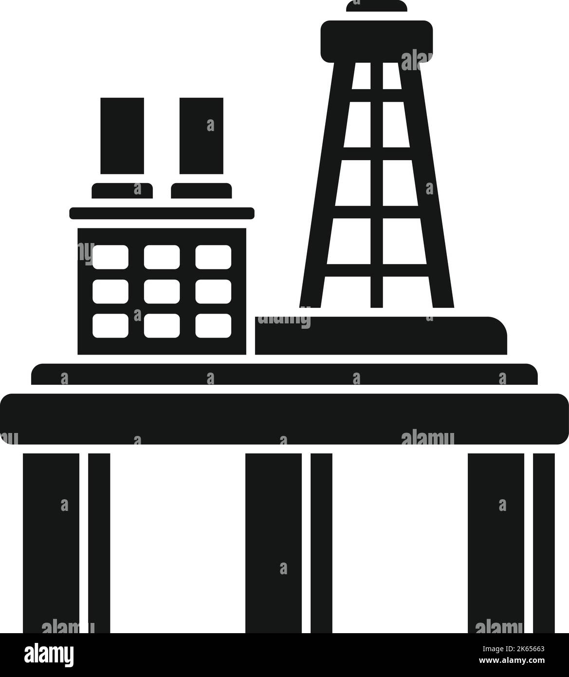 Exploration rig icon simple vector. Sea oil. Gas platform Stock Vector ...