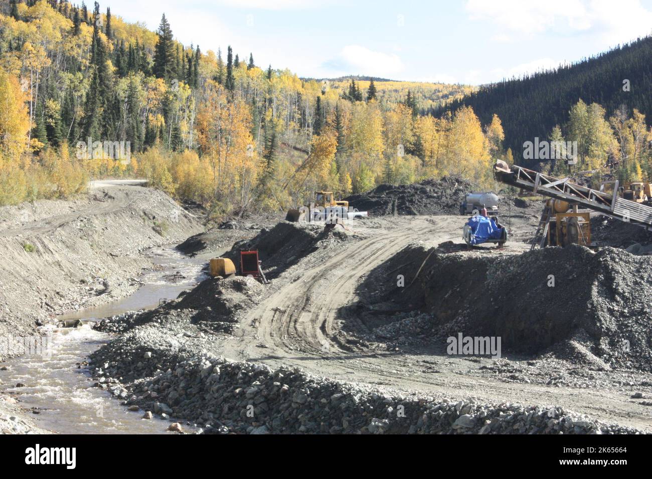 The Goldbottom Gold Mine near the Klondike River in the Yukon Territory ...