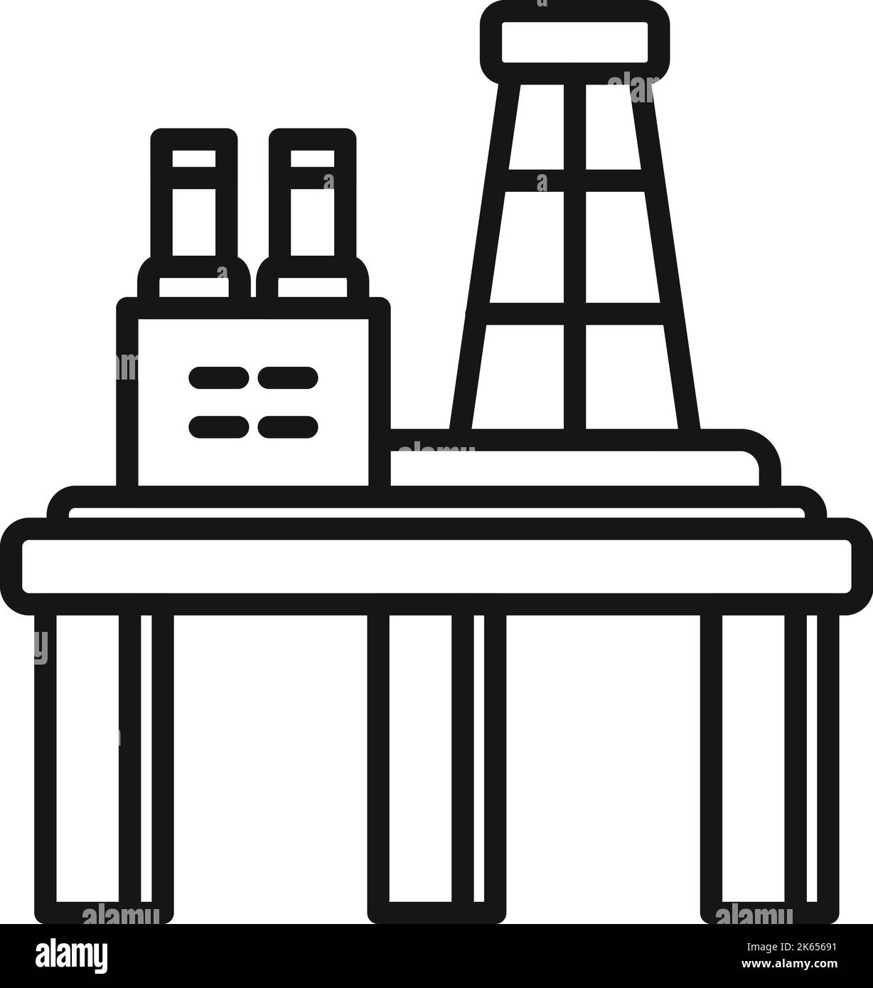 Exploration rig icon outline vector. Sea oil. Gas platform Stock Vector ...