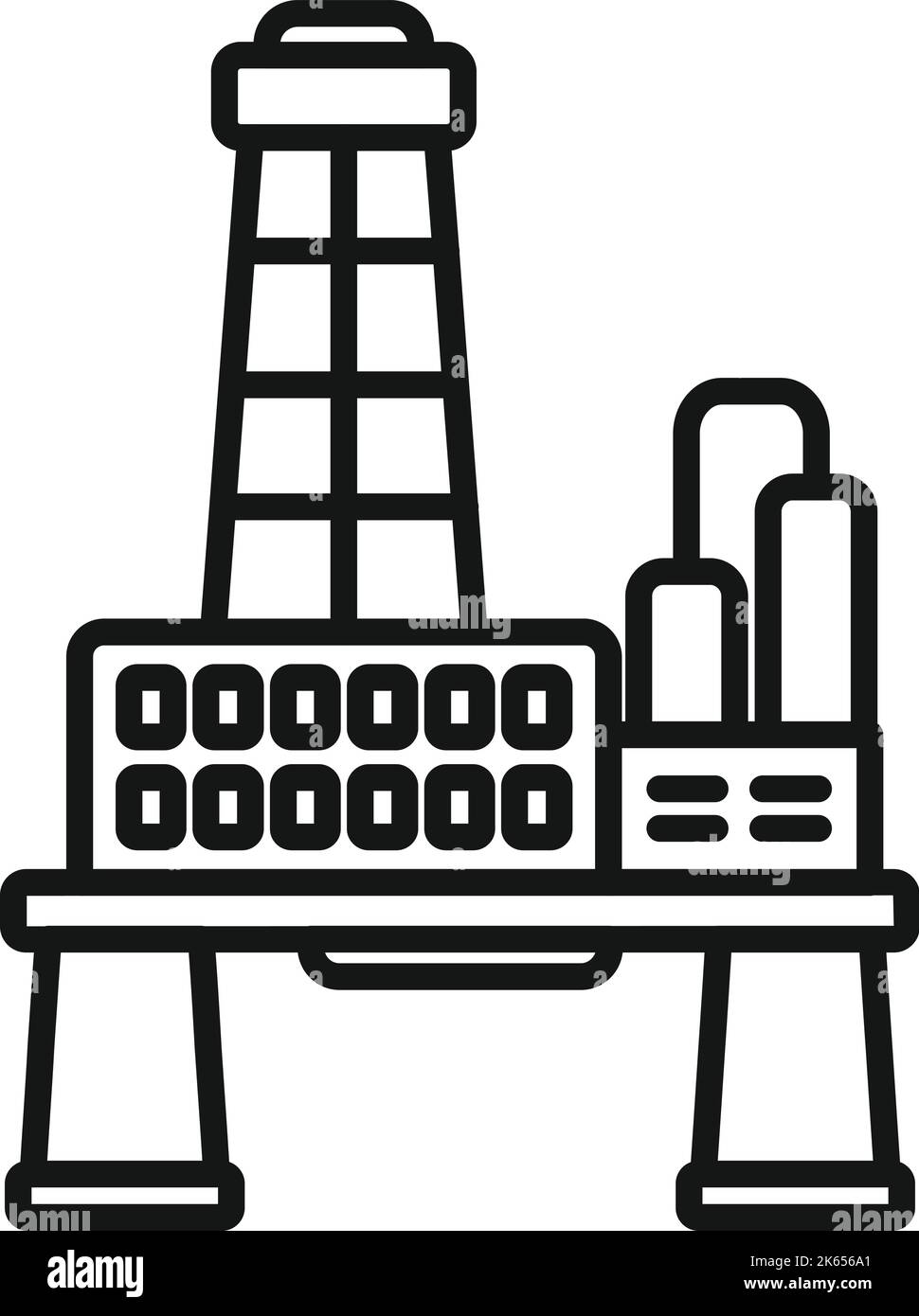 Gasoline rig icon outline vector. Sea oil. Gas platform Stock Vector ...