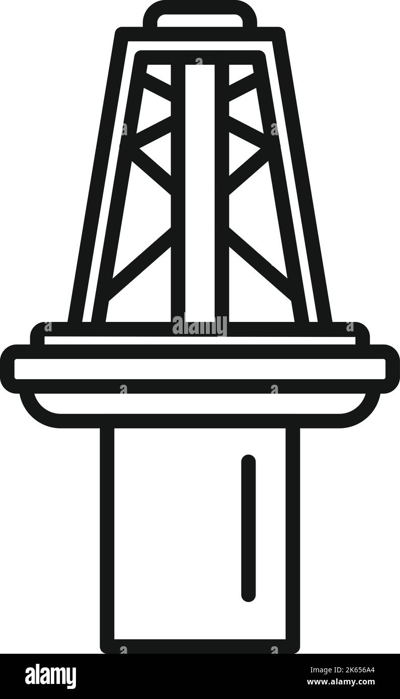 Rig tower icon outline vector. Sea oil. Gas platform Stock Vector Image ...