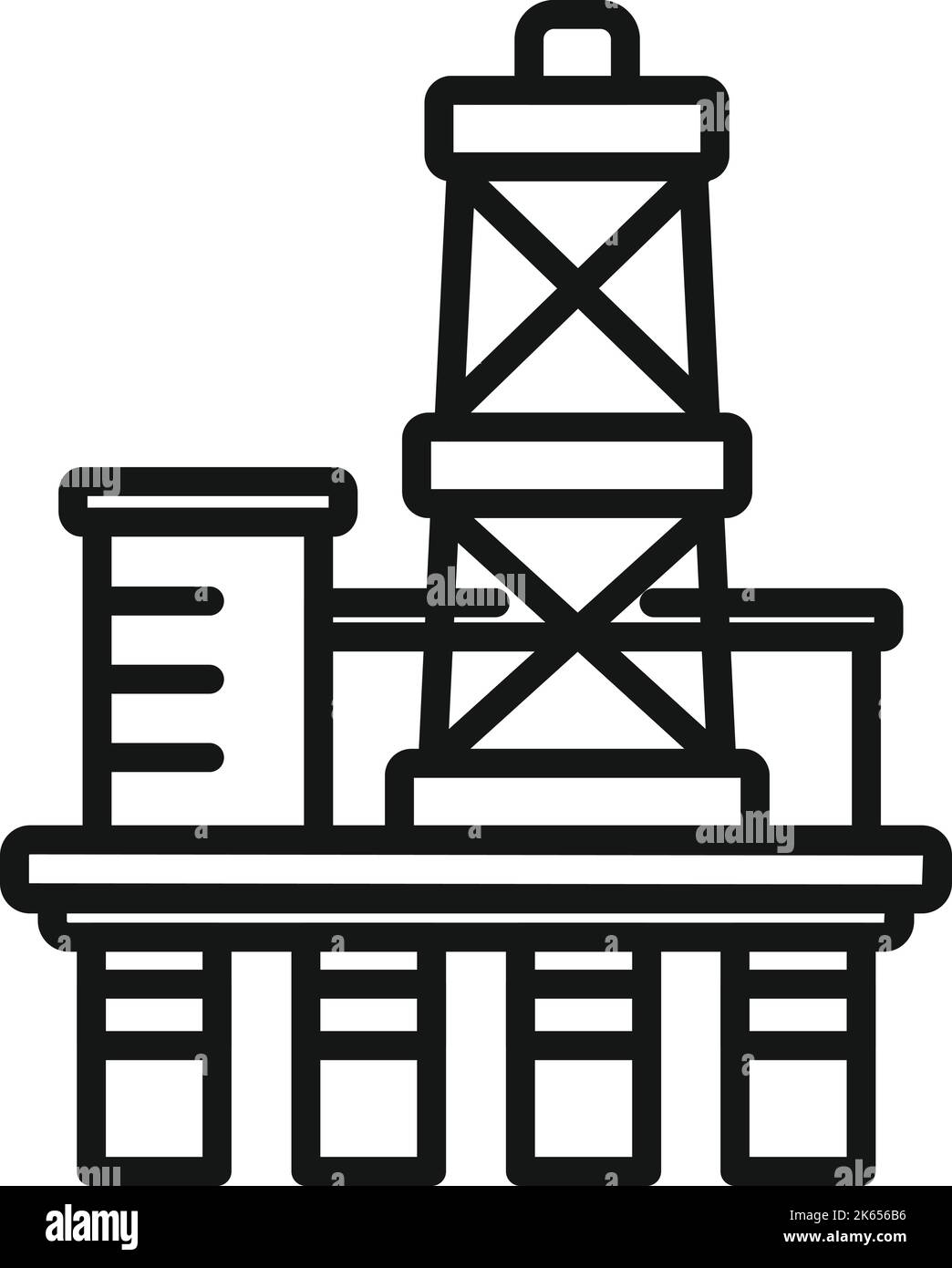 Drilling rig icon outline vector. Oil sea. Ocean platform Stock Vector ...