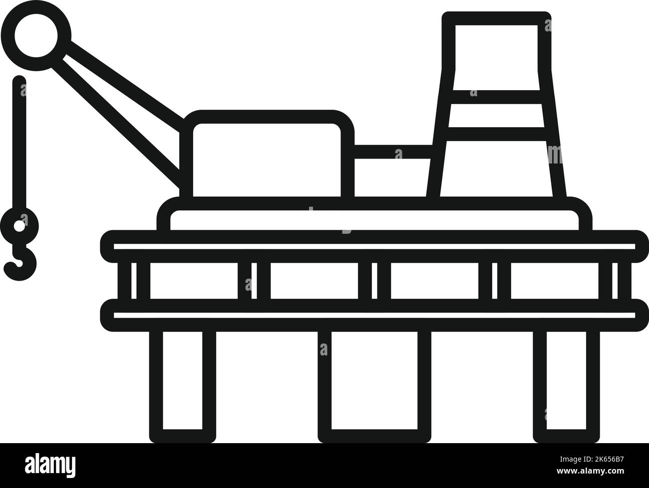 Petroleum rig icon outline vector. Oil sea. Gas platform Stock Vector ...