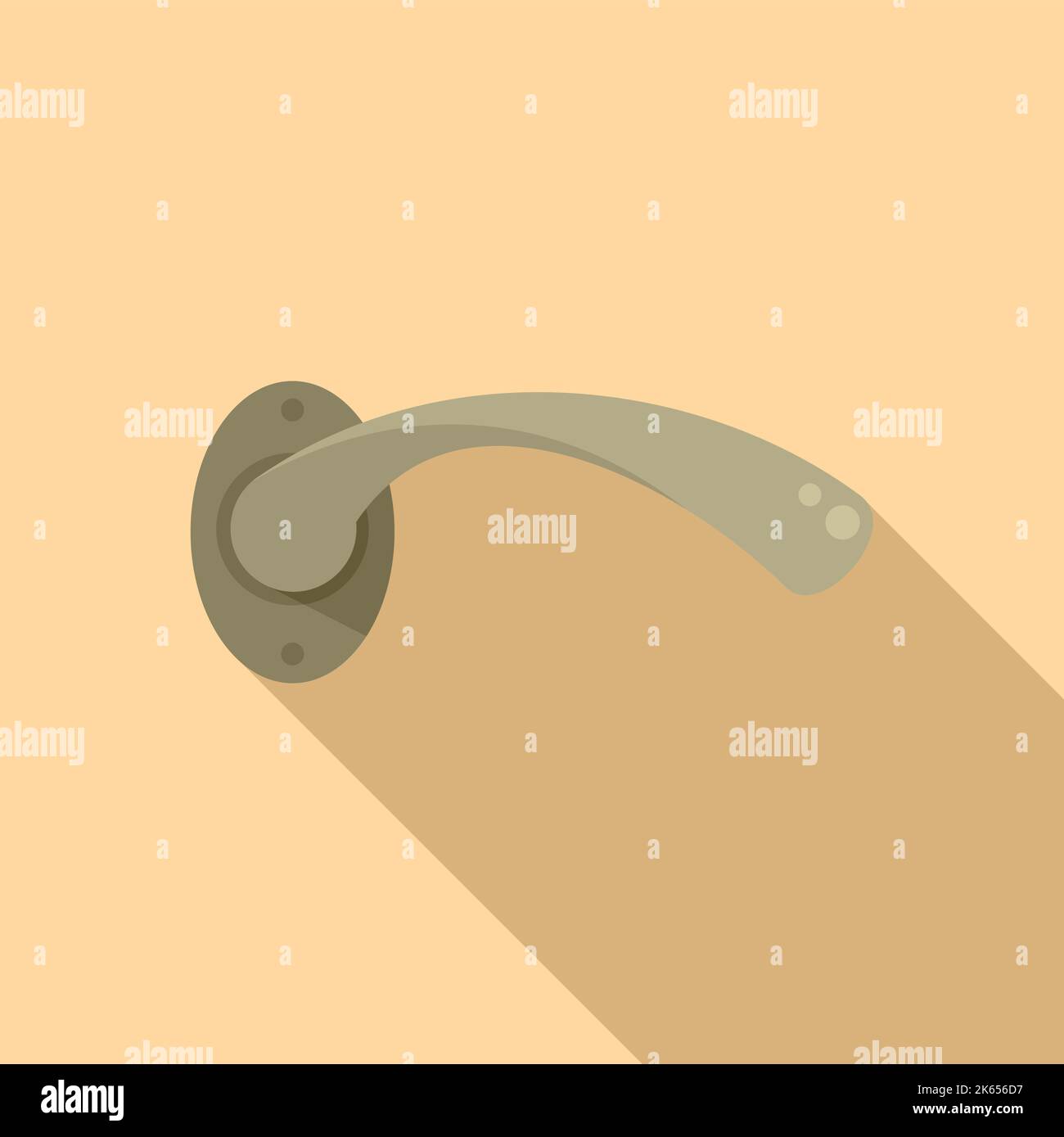 Steel door handle icon flat vector. Lock knob. Latch metal Stock Vector ...