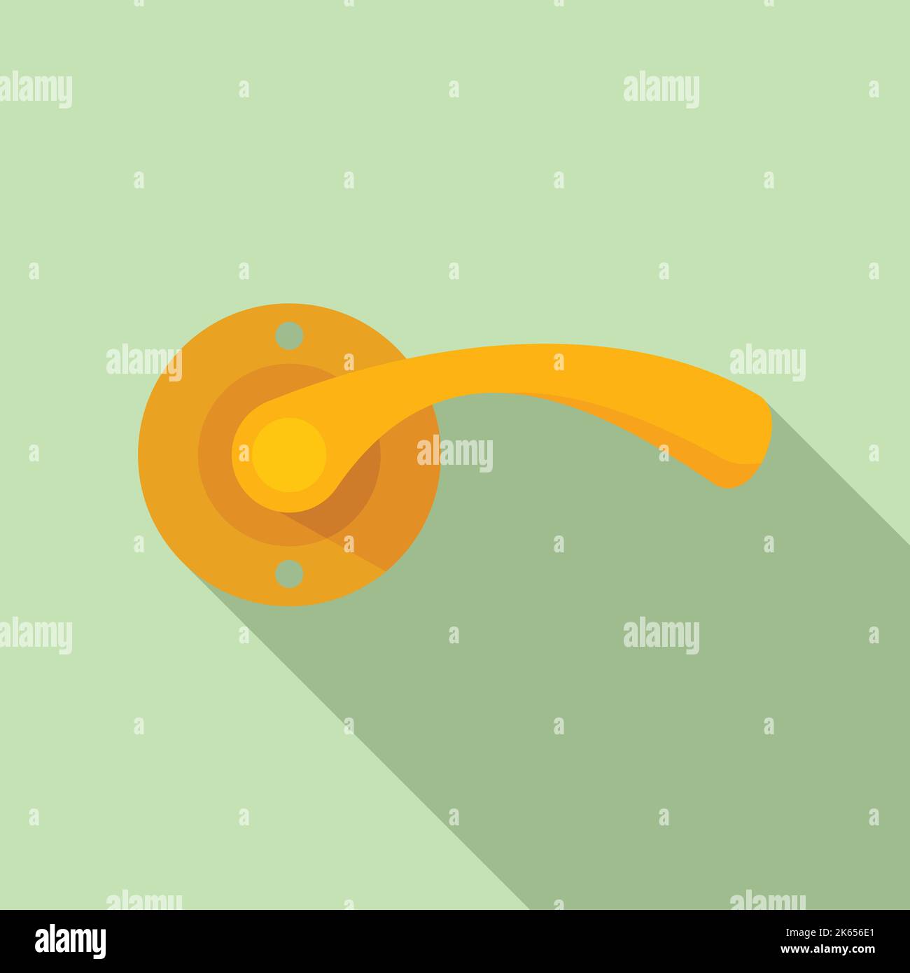 Office door handle icon flat vector. Knob lock. Interior iron Stock ...