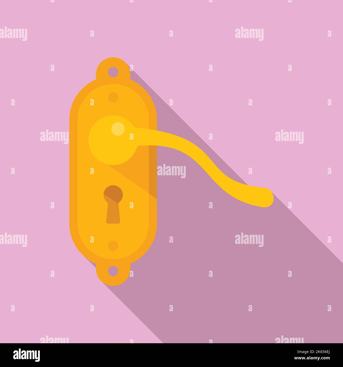 Door holder icon flat vector. Lock handle. Latch metal Stock Vector ...