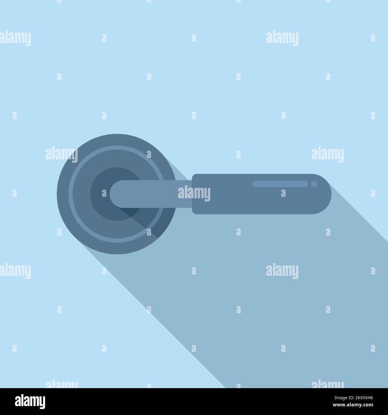 Door handle device icon flat vector. Lock knob. Metal front key Stock ...