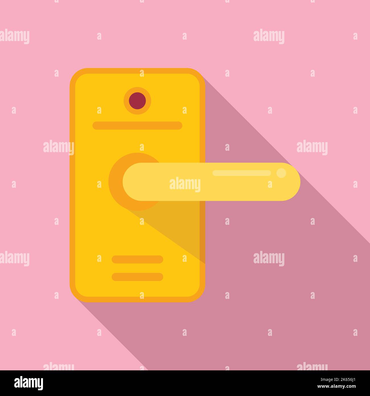 Exit door handle icon flat vector. Lock latch. Front house Stock Vector ...