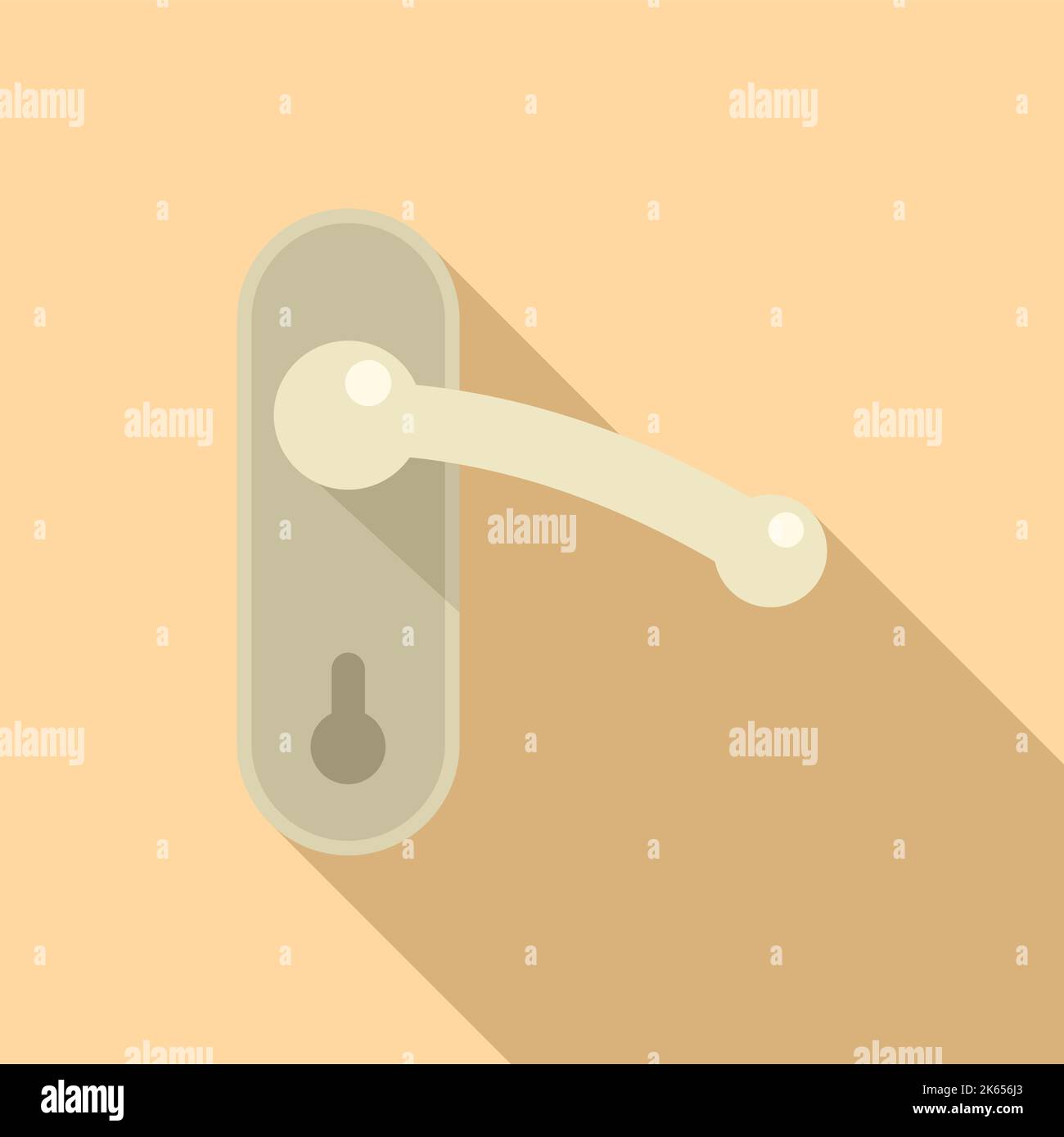 Round door handle icon flat vector. Metal key. Lock knob Stock Vector ...