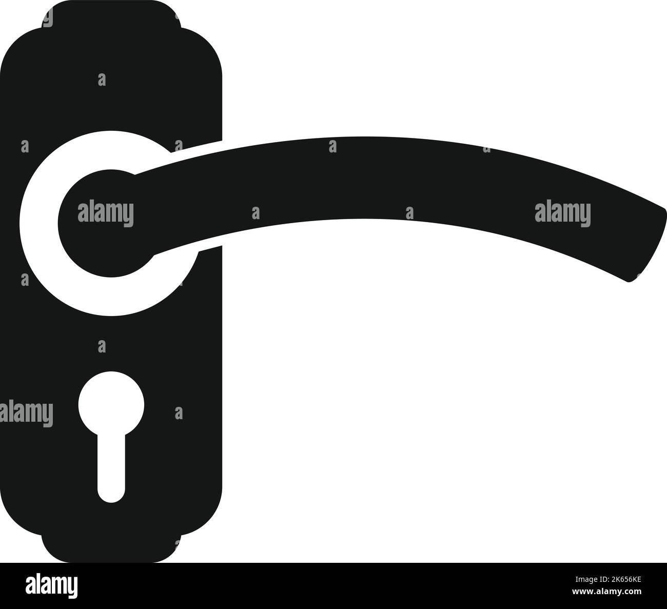 Door handle key icon simple vector. Knob lock. Interior iron Stock ...