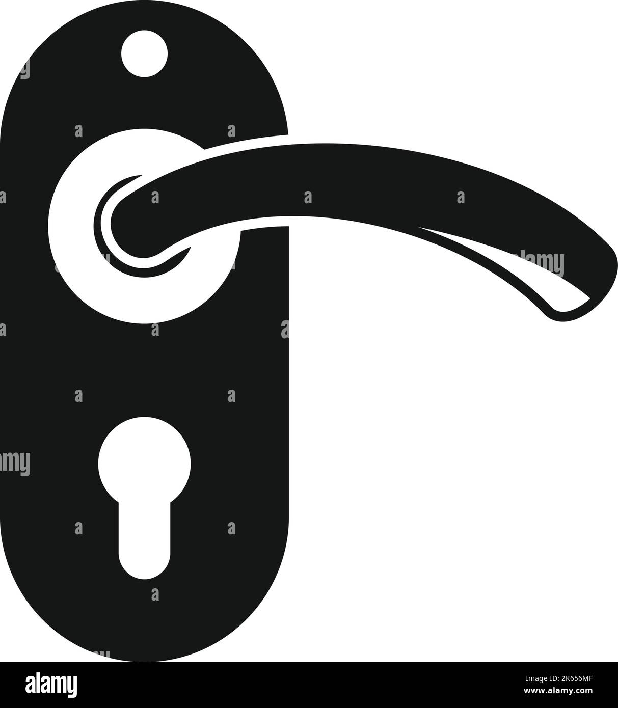 Door handle keyhole icon simple vector. Knob lock. Steel iron Stock ...