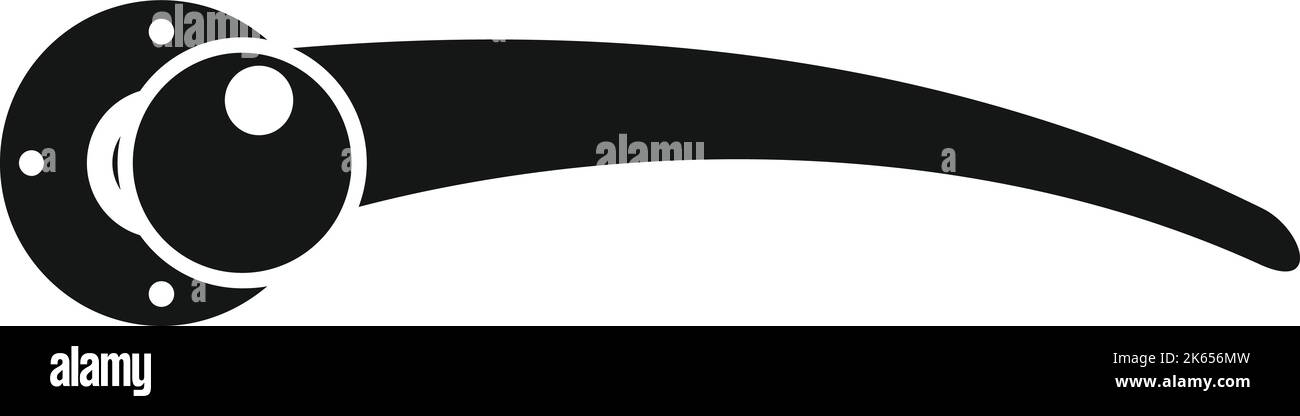 Steel door handle icon simple vector. Lock knob. Latch metal Stock ...